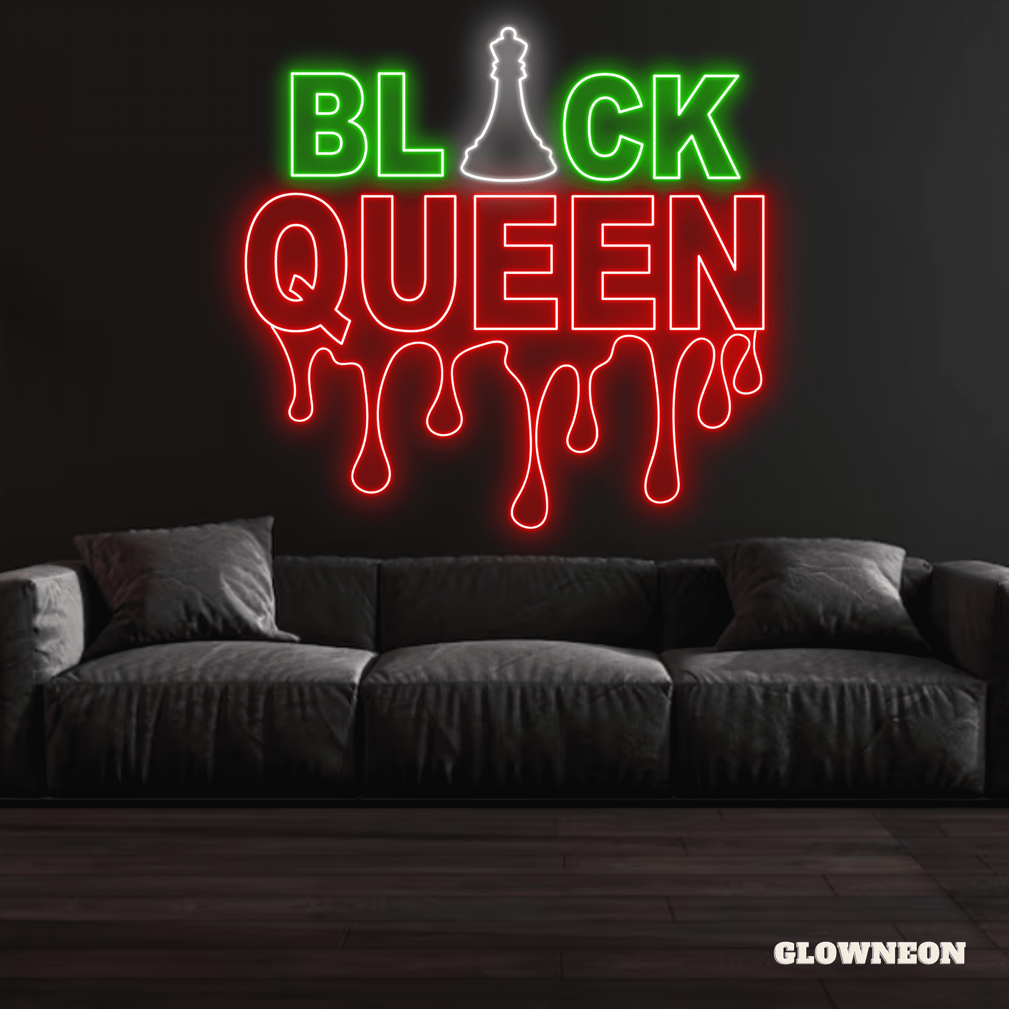 Glowneon Black Queen Neon Sign, Chess Wall Art, Chess Club Decor - Walmart.com