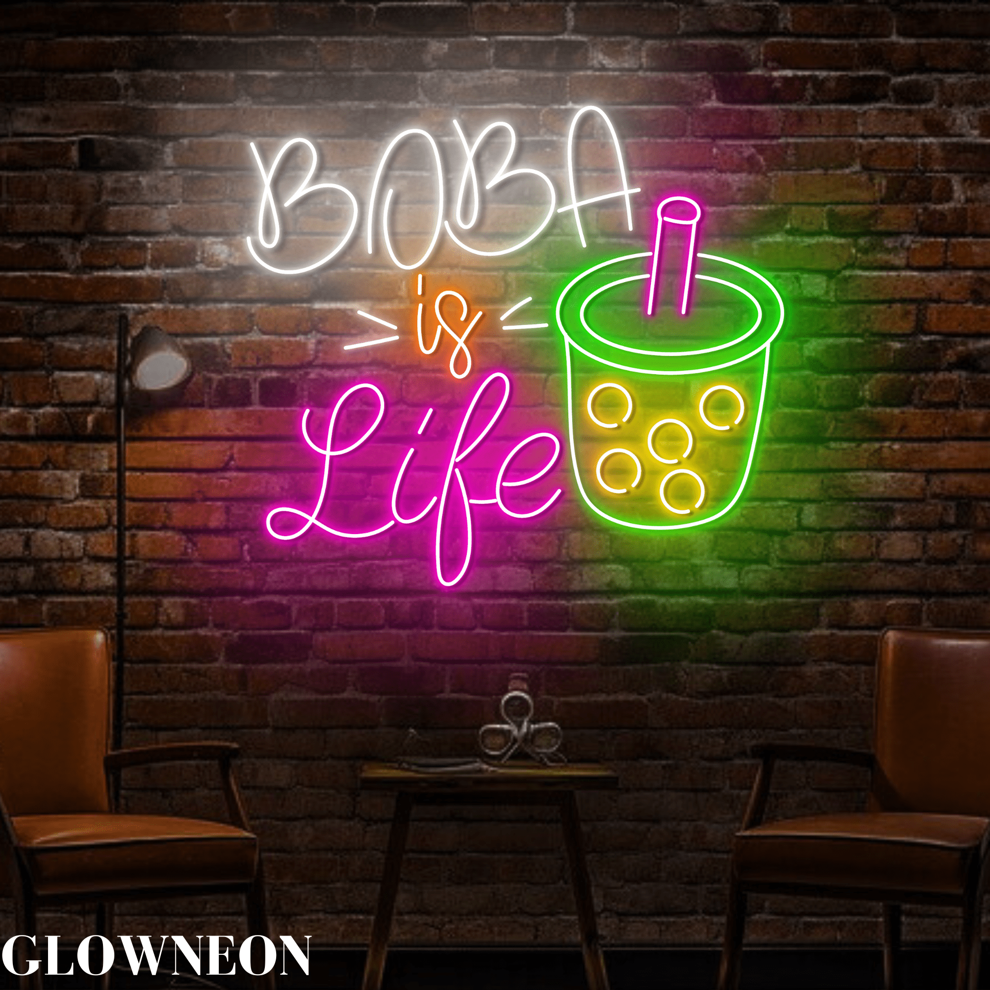 Glowneon Boba Is Life Wall Art, Boba Milk Tea Store Neon Wall Decor ...