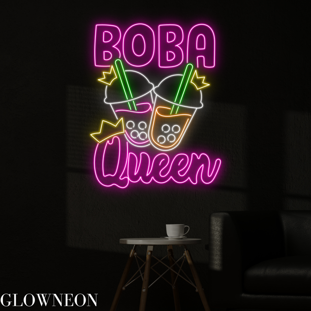 Glowneon Boba Queen Neon Sign, Bubble Tea Led Sign,Boba Tea Decor ...