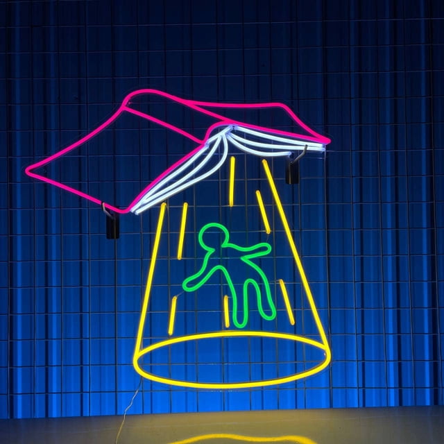 Glowneon Book Spaceship And Alien Neon Signs, Art Wall Decor - Walmart.com