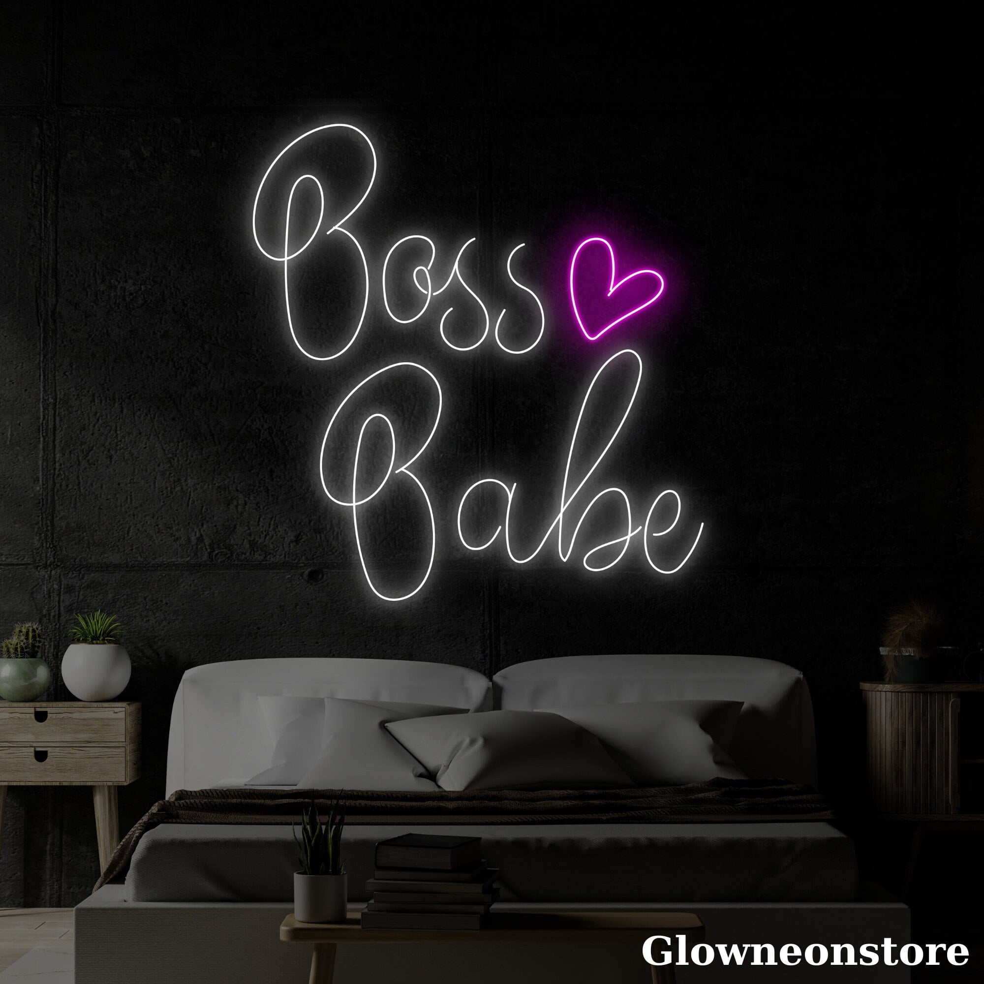Glowneon Boss Babe Neon Sign, Boss Babe Led Light, Home Bar Decor ...