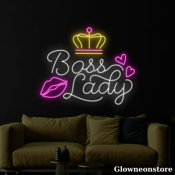 Glowneon Boss Lady Neon Sign, Boss Lady Led Light, Home Club Bar Decor ...