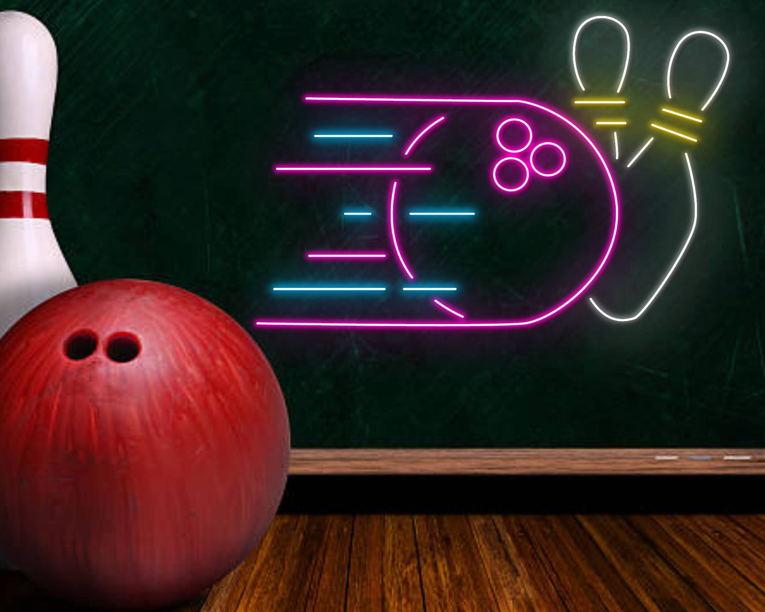 Glowneon Bowling Ball Neon Sign Decor - Walmart.com