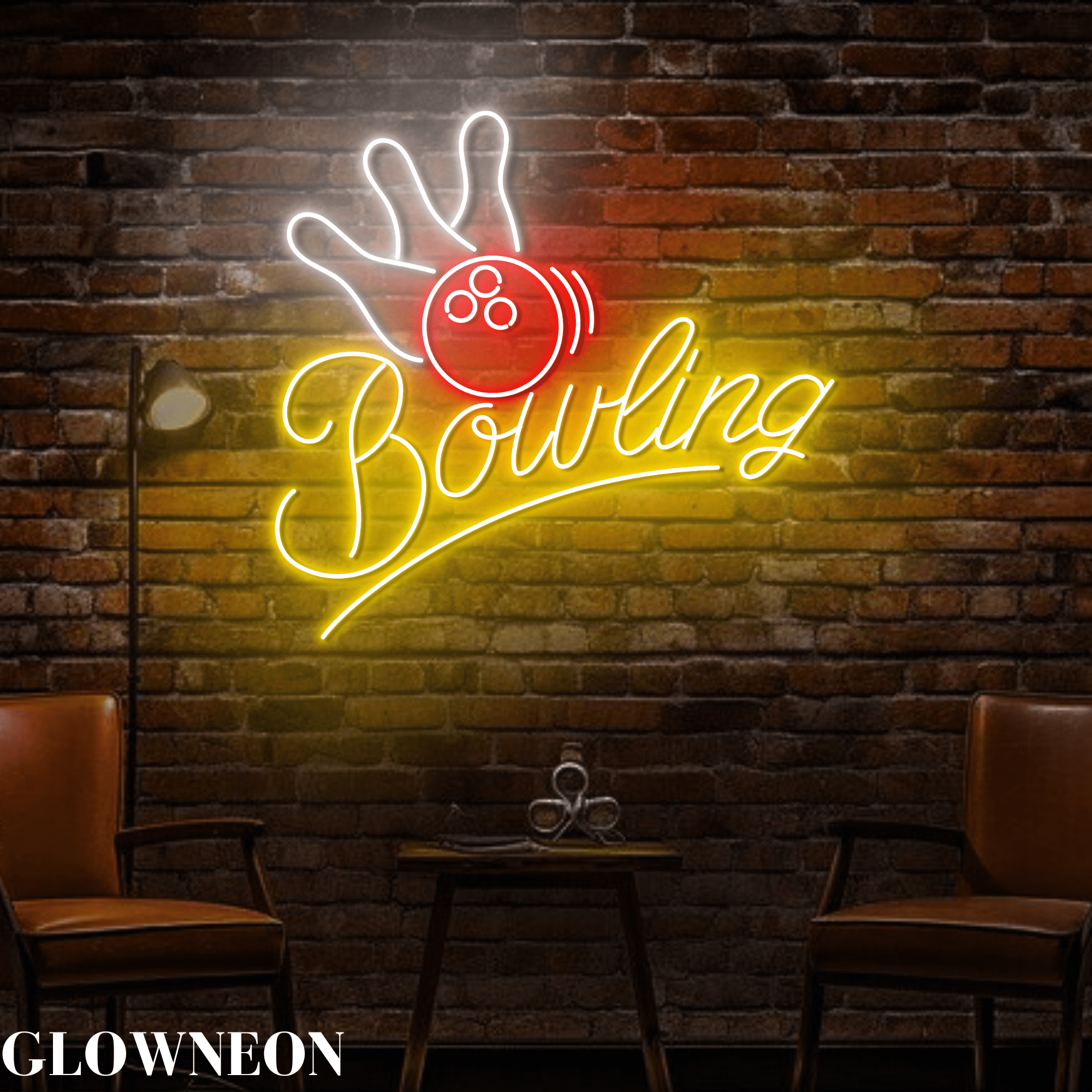 Glowneon Bowling Club Neon Sign, Bowling Shop Led Sign, Bowling Decor ...