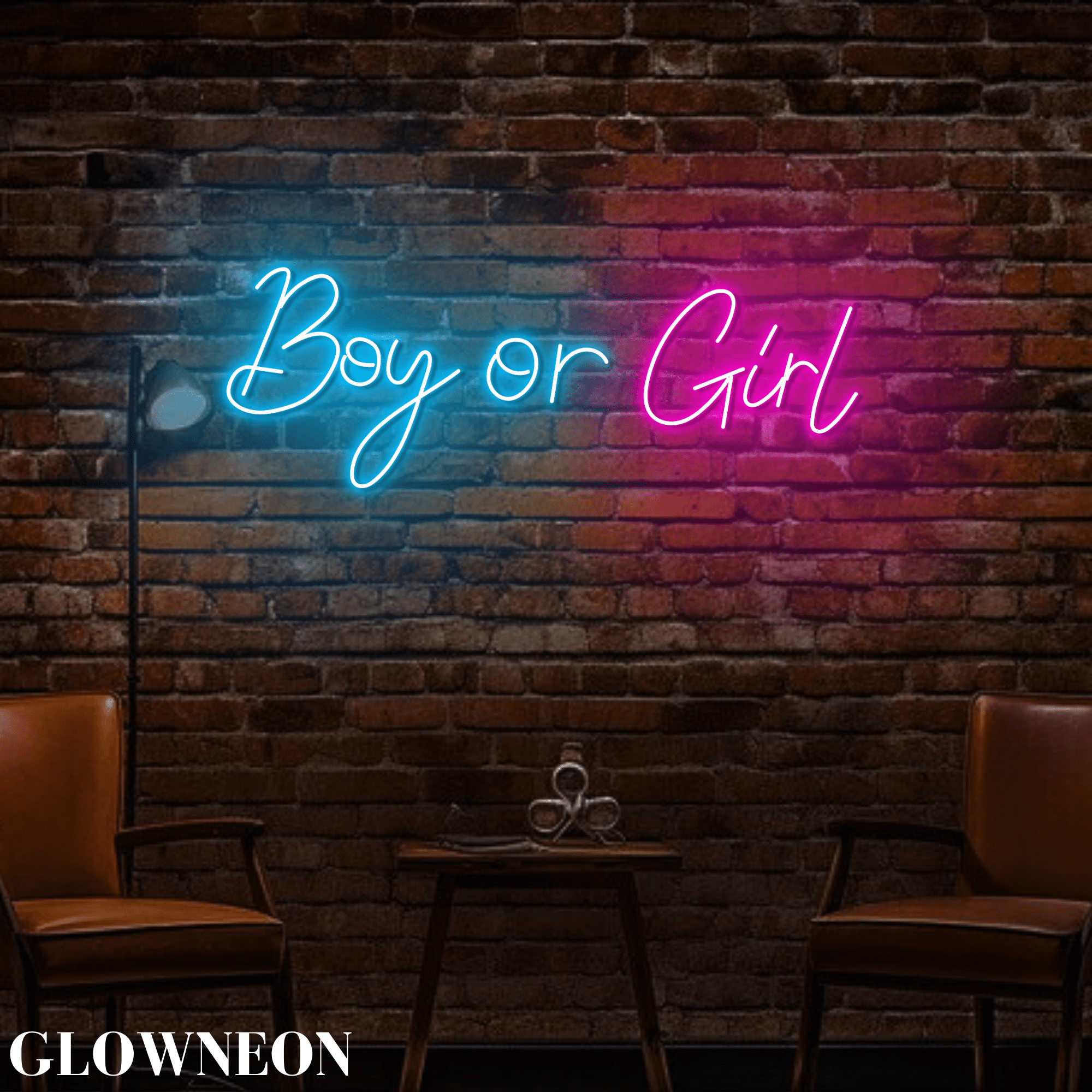Glowneon Boy Or Girl Baby Shower Neon Wall Decor, Gender Reveal Sign ...