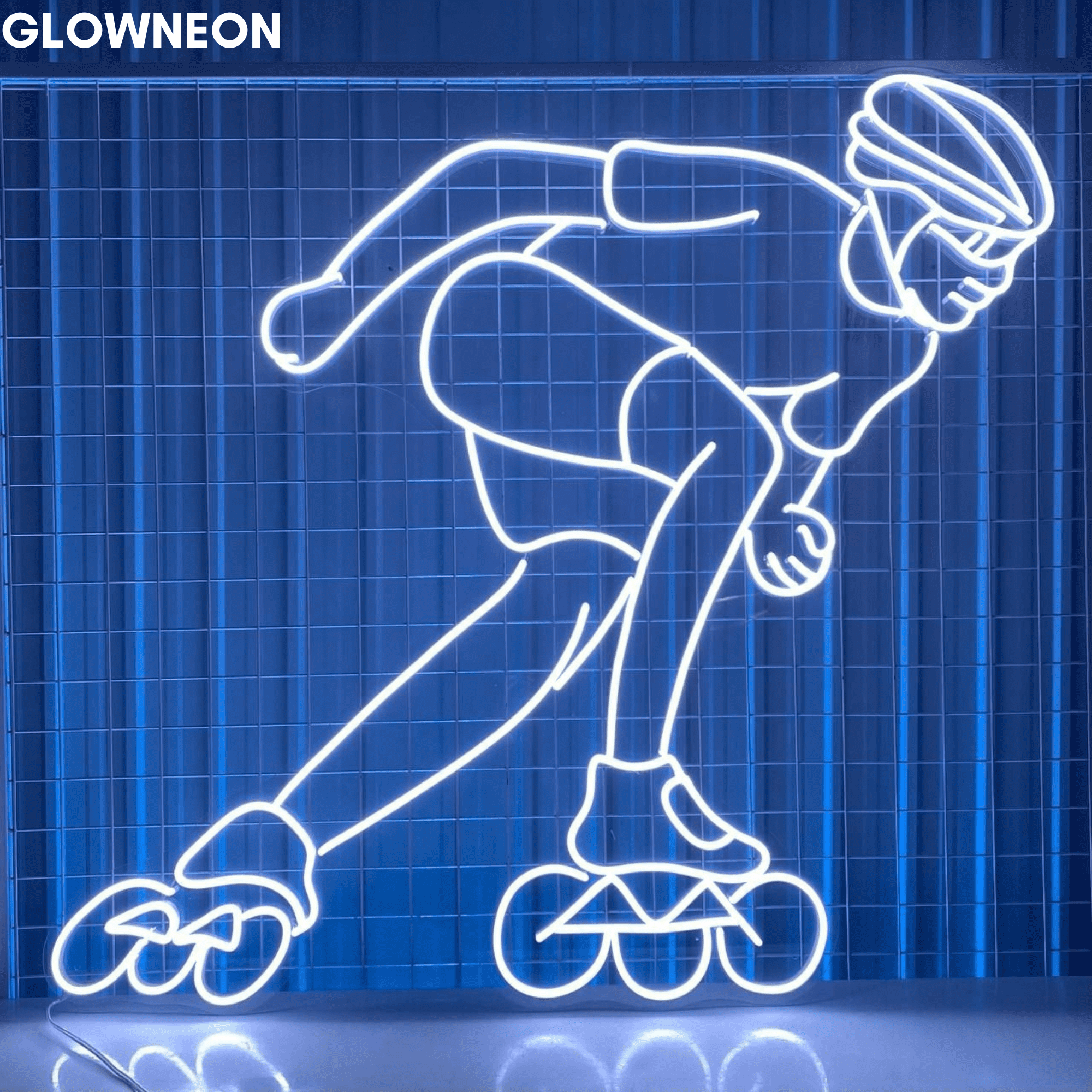 Glowneon Boy Skating Neon Signs, Wall Decor For Roller Skates Shop ...