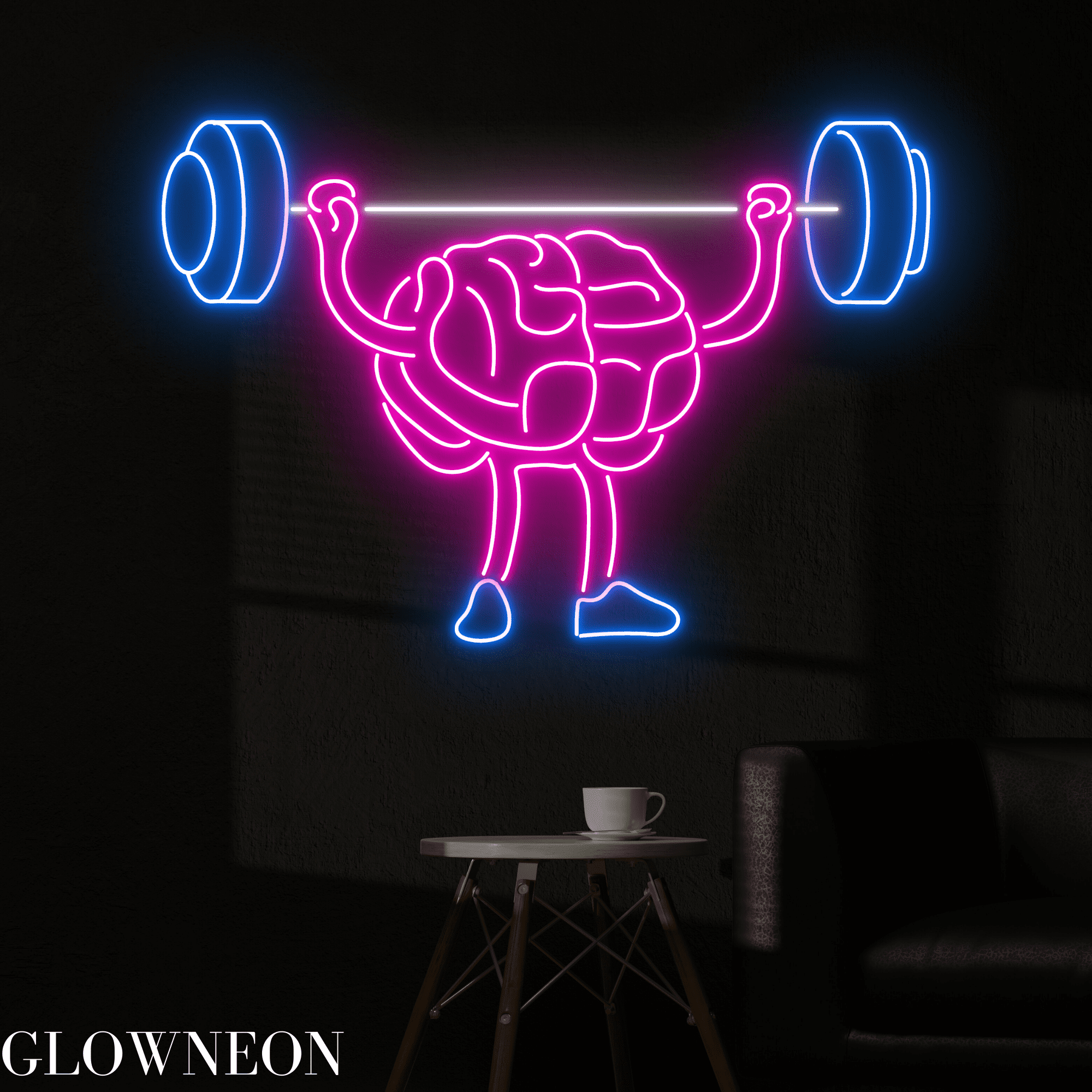 Glowneon Brain Lifting Weight Neon Sign, Brain Lifts Weight Led Decor ...