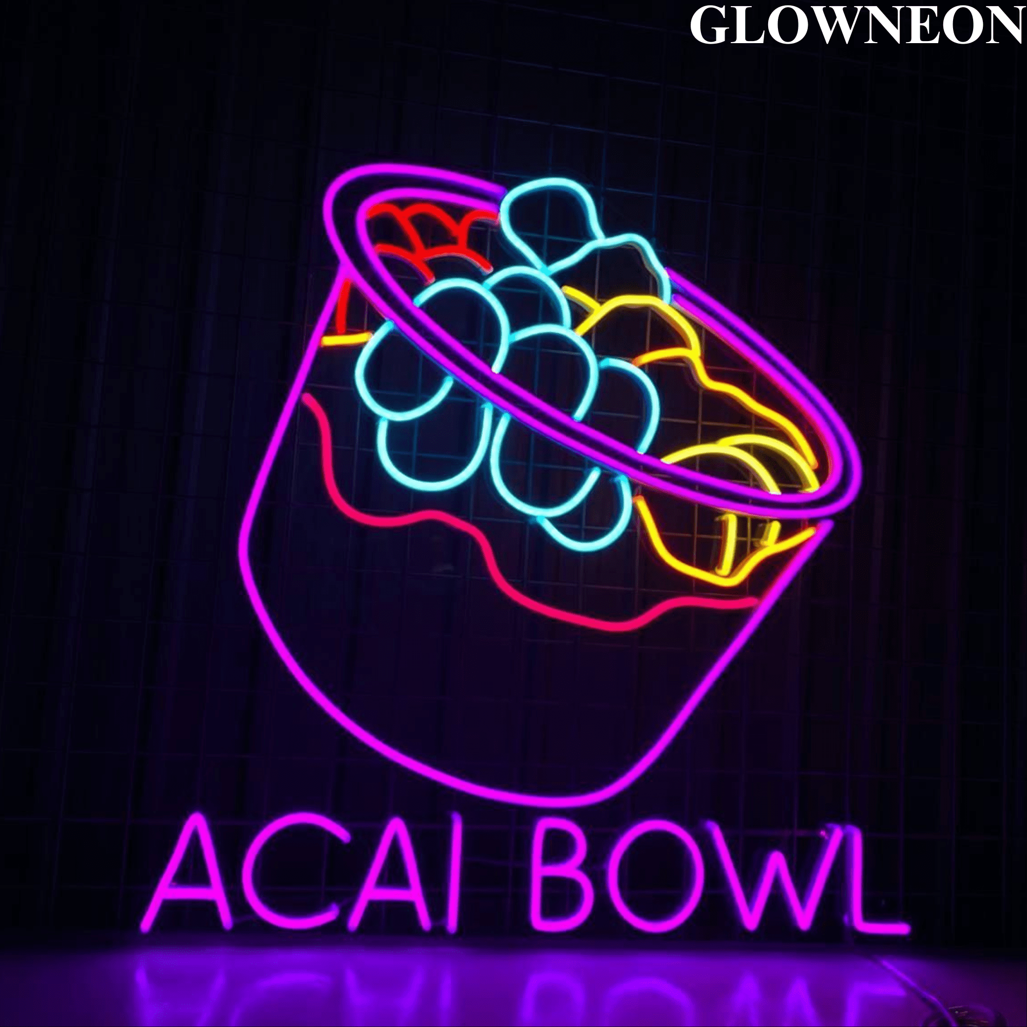 Glowneon Brazilian Acai Bowl Neon Light, Healthy Acai Bowl Led Light ...