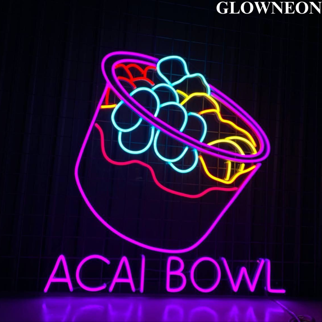 Glowneon Brazilian Acai Bowl Neon Light, Healthy Acai Bowl Led Light ...