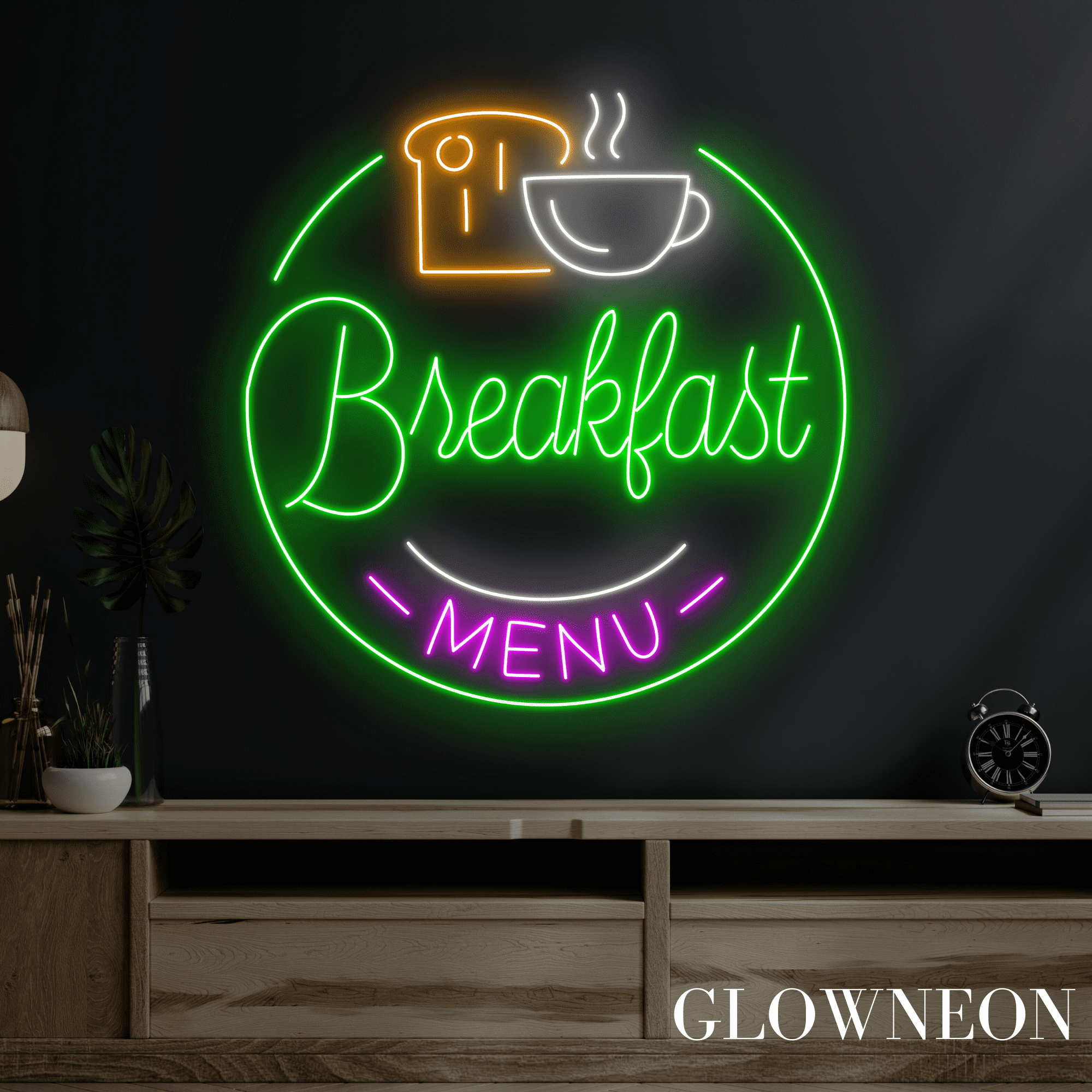 Glowneon Breakfast Menu Neon Sign, BreakfastRestaurant Led Light ...