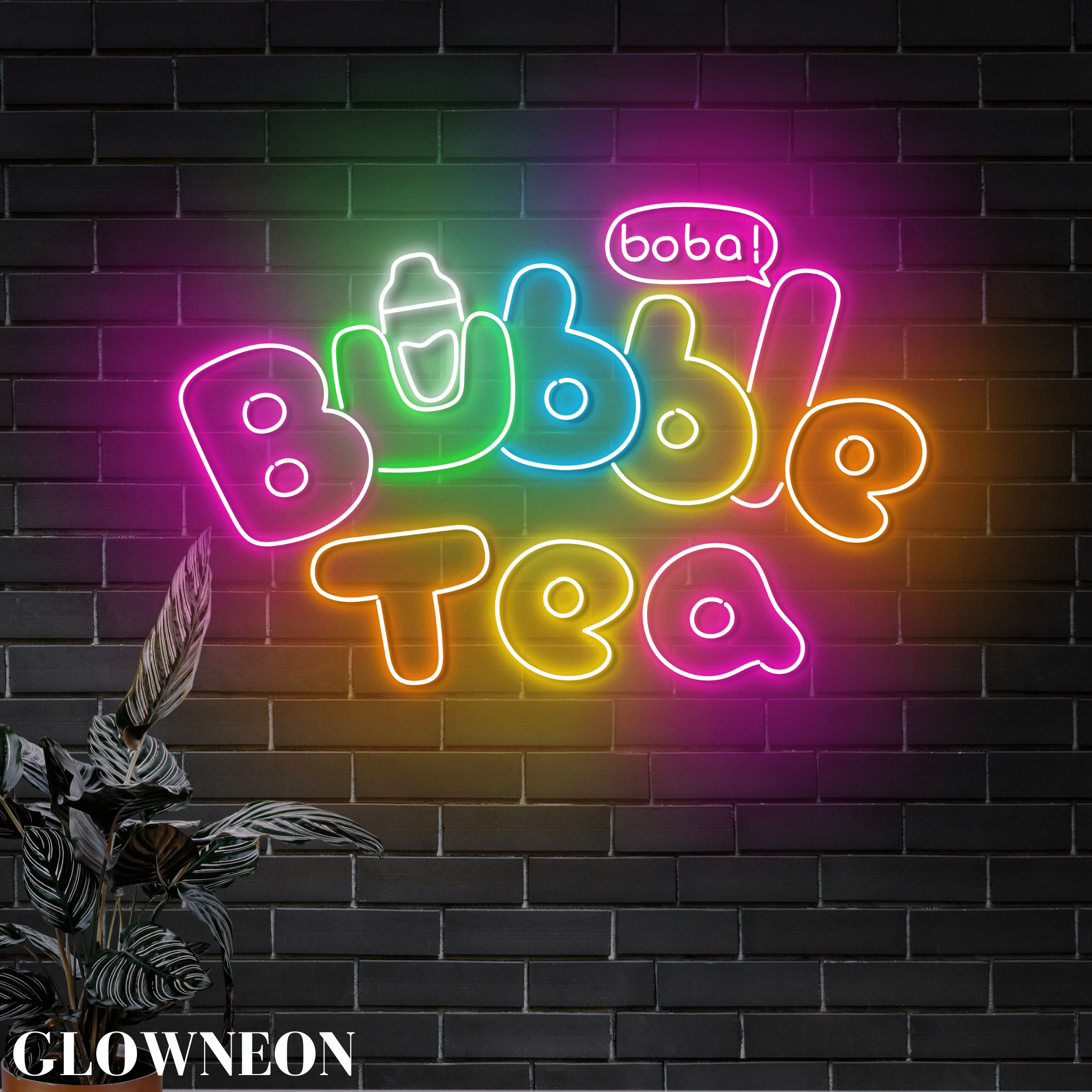 Glowneon Bubble Tea Neon Sign, Boba Tea Led Wall Art, Boba Shop Decor ...