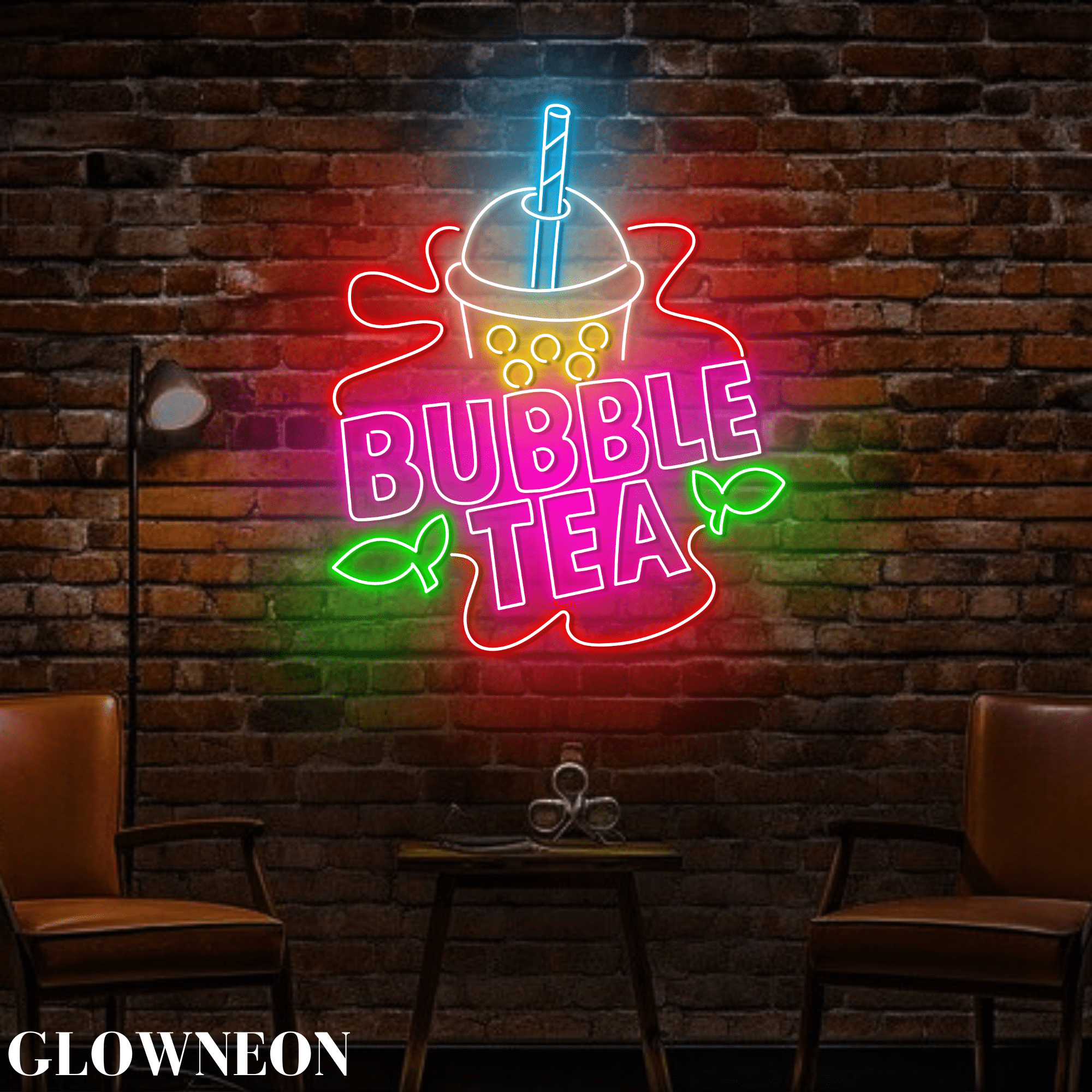 Glowneon ?Bubble Tea Neon Sign, Boba Tea Shop ?Wall Art, Tea Led Sign ...