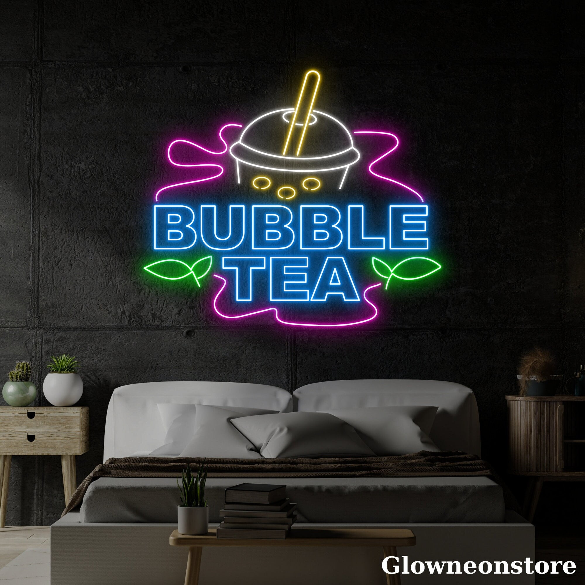 Glowneon Bubble Tea Neon Sign, Bubble Tea Led Sign, Boba Tea Decor ...