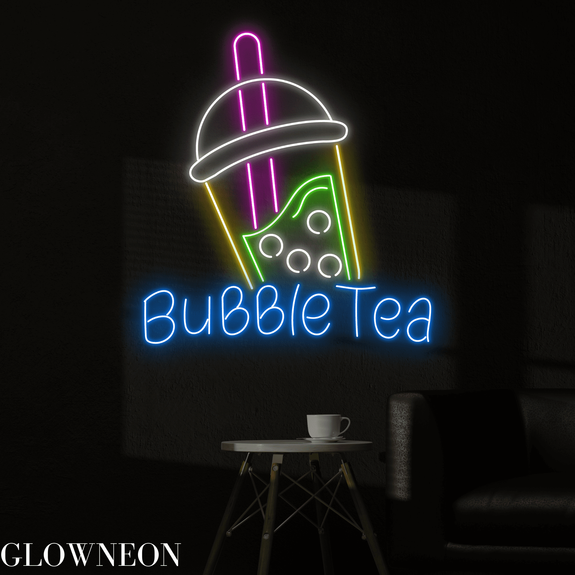 Glowneon Bubble Tea Neon Sign, Bubble Tea Led Sign,Boba Tea Decor ...