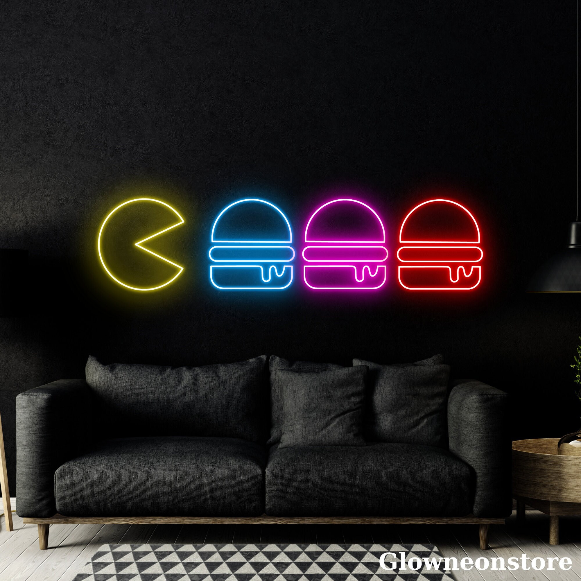 Glowneon Burger Neon Sign, Burger Led Light, Fast Food Shop Sign ...