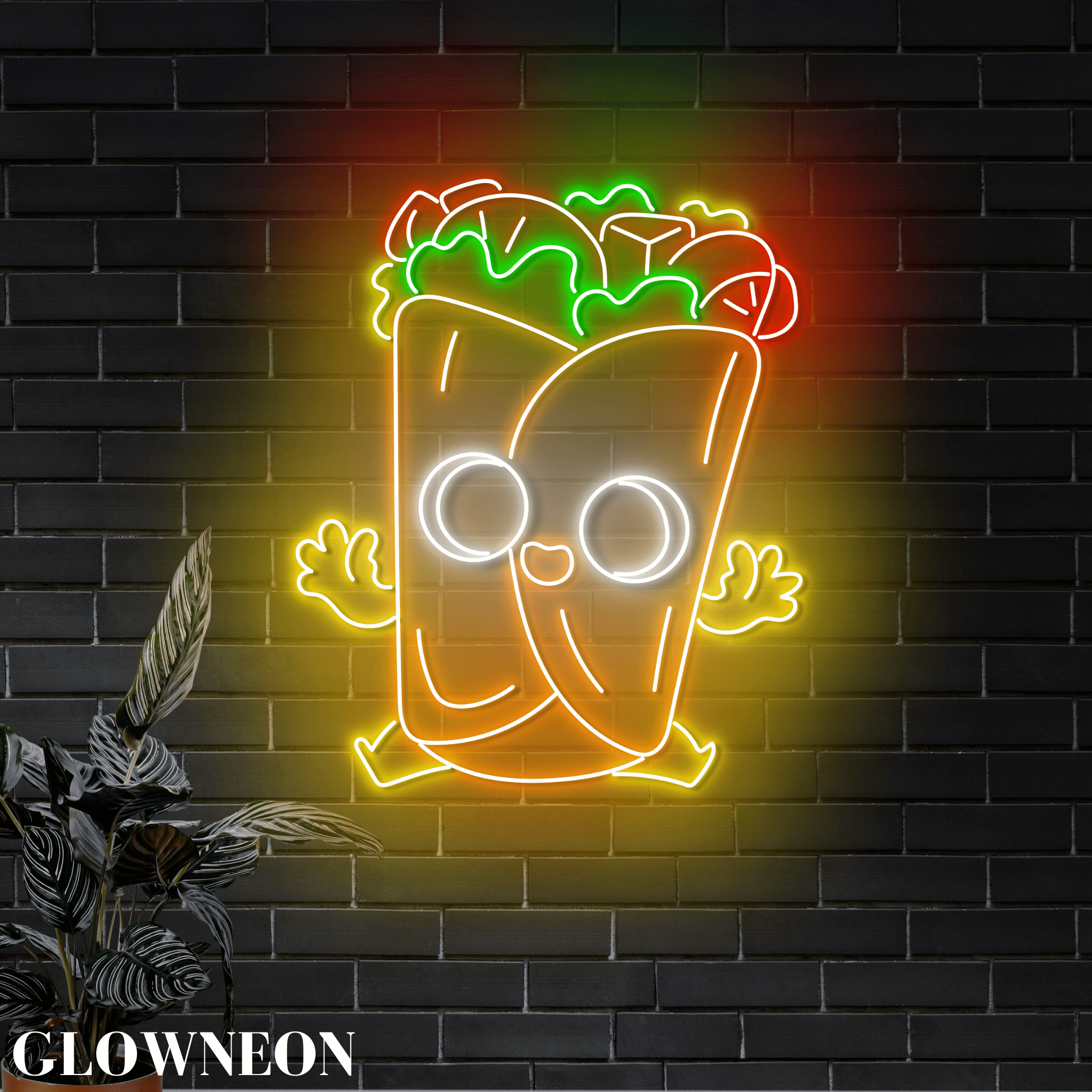 Glowneon Burrito Mexican Neon Sign, Burrito Shop Decor, Mexican Sign ...