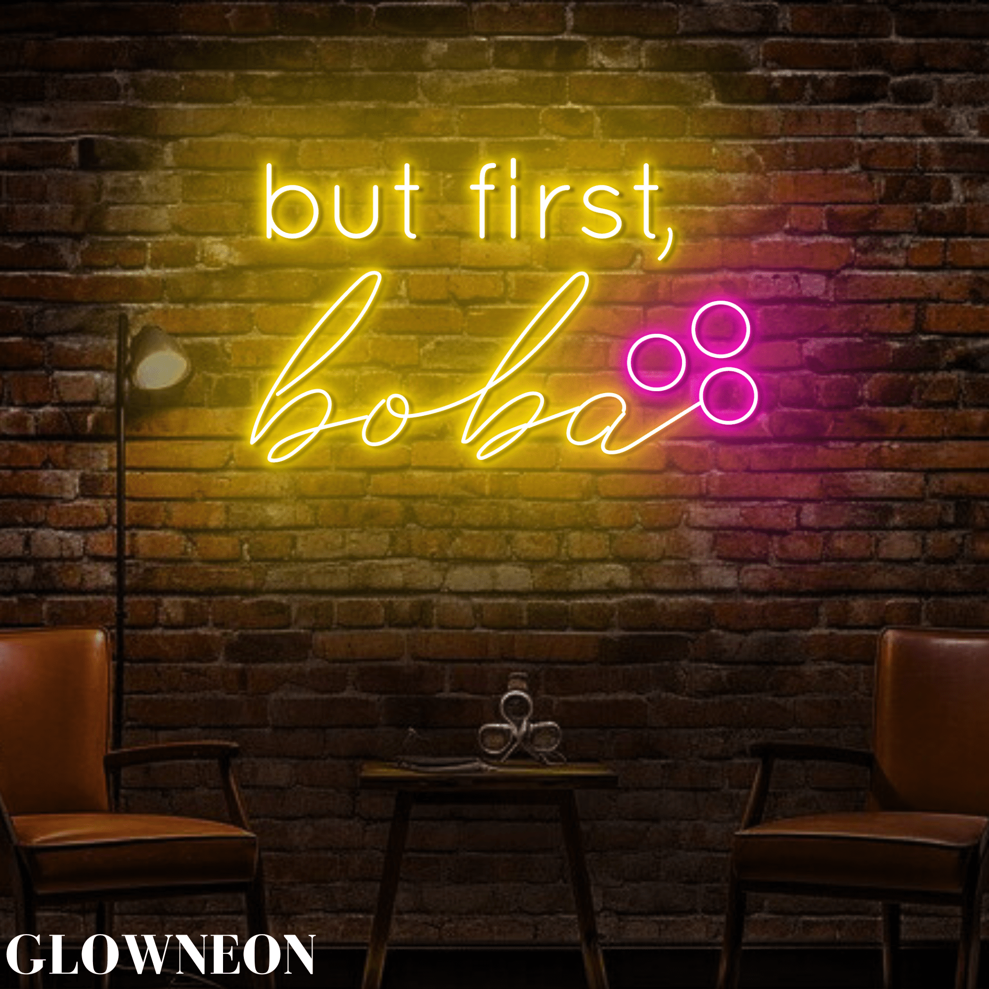 Glowneon But First Boba Neon Sign, Boba Tea Wall Art, Tea Shop Decor ...