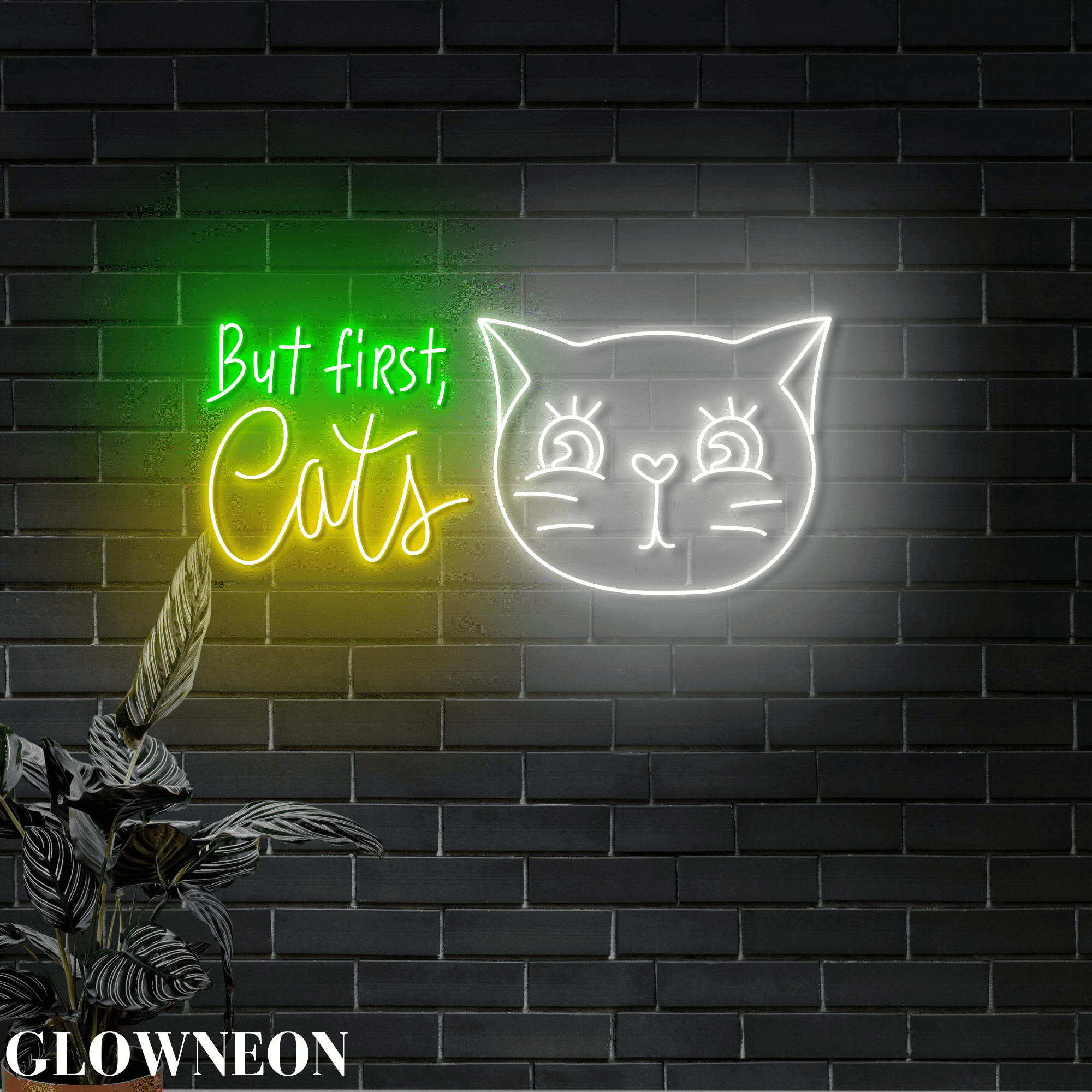 Glowneon But First Cats Neon Sign, Cat Led Sign, Cat Shop Wall Decor ...