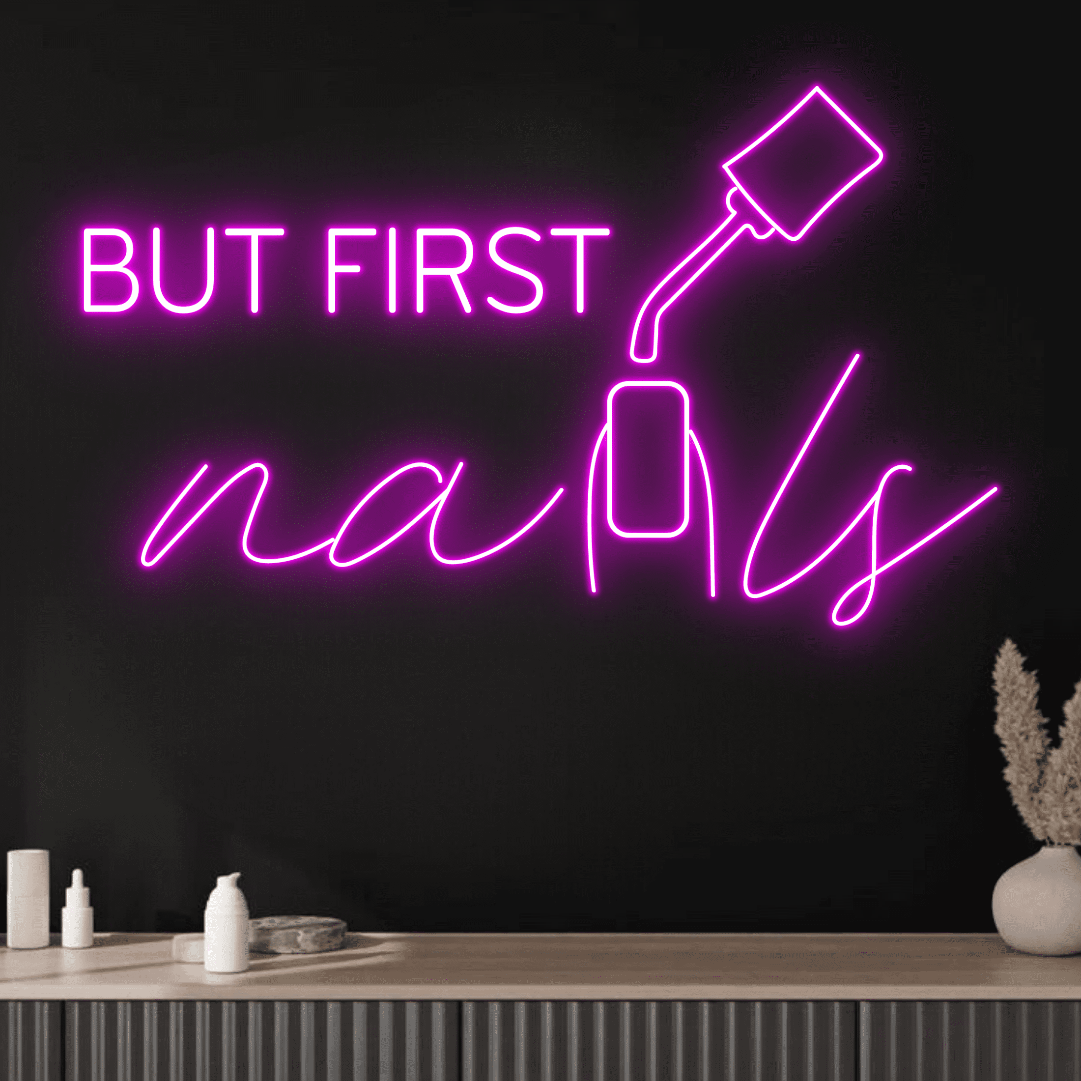 Glowneon But First Nails Neon Signs, Nail Salon Wall Decor Signboard ...