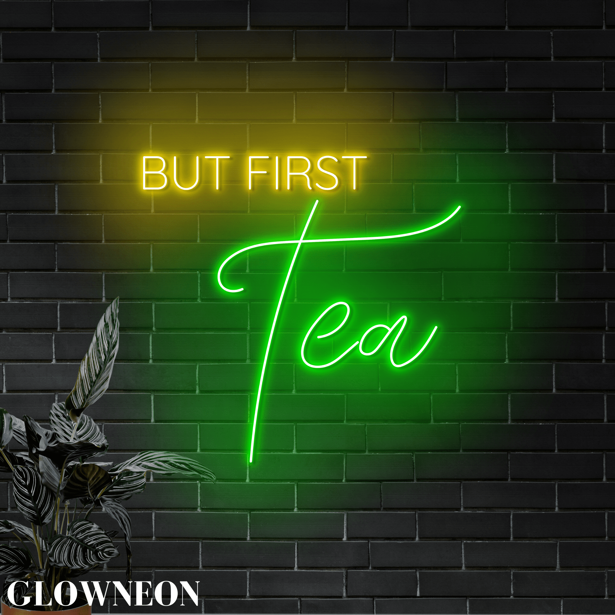 Glowneon But First Tea Led Wall Decor, Tea Shop Open Neon Wall Light ...