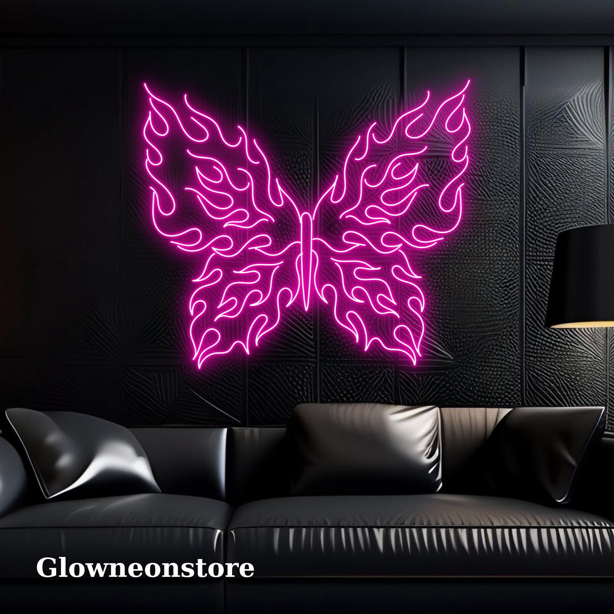 Glowneon Butterfly Burning Neon Sign, Butterfly Fire Led Sign ...