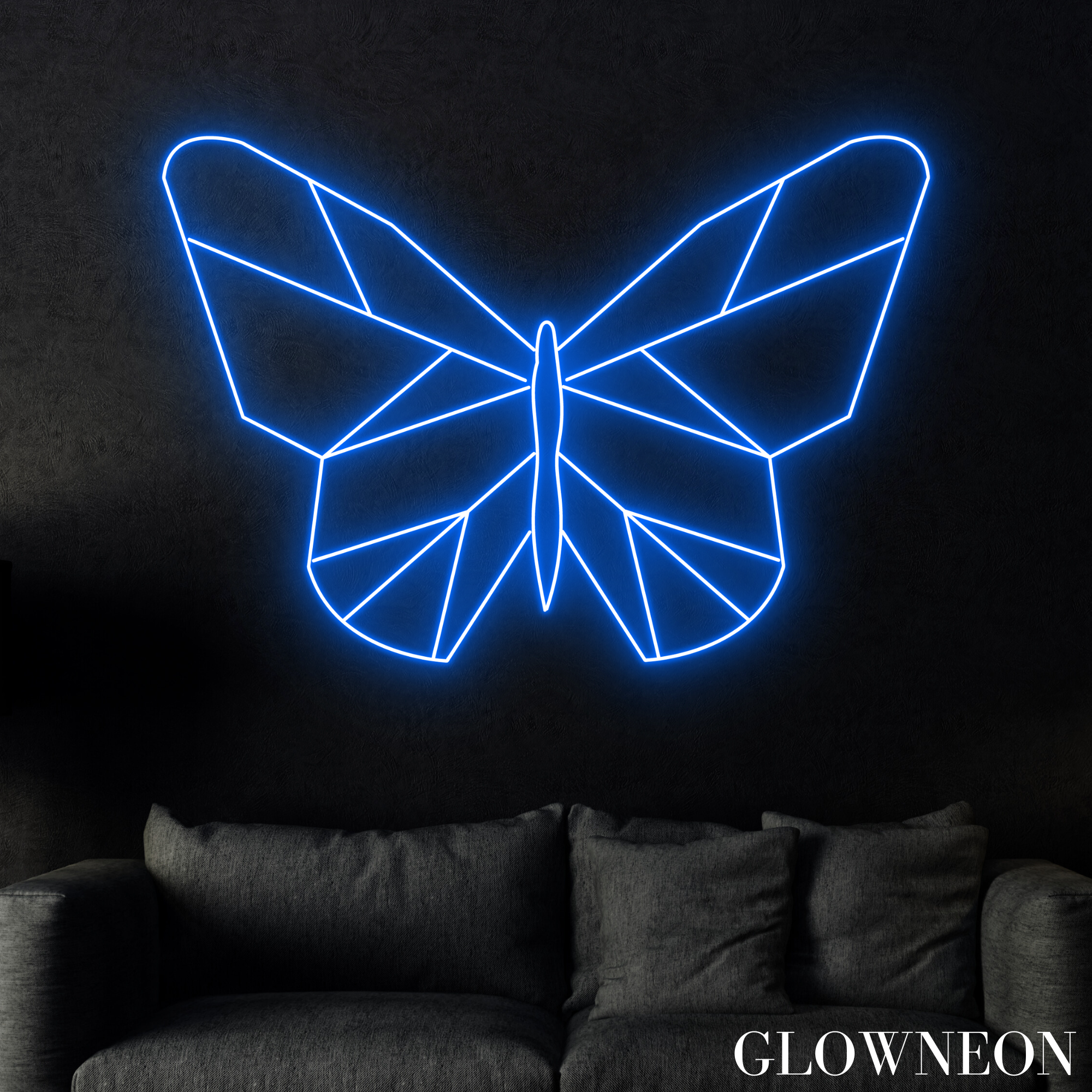 Glowneon Butterfly Geometric Neon Sign, Butterfly Geometric Led Sign ...