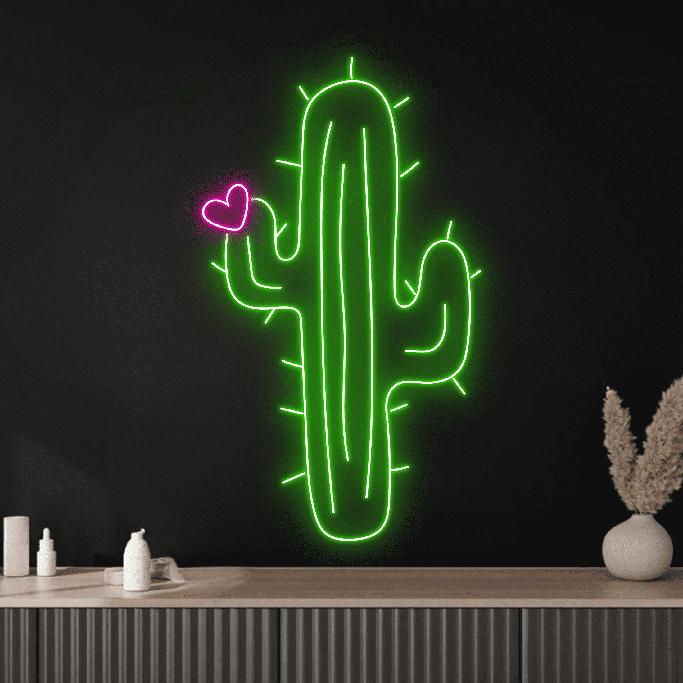 Glowneon Cactus Neon Signs, Plan & Flower Shop Wall Art LED Decor ...