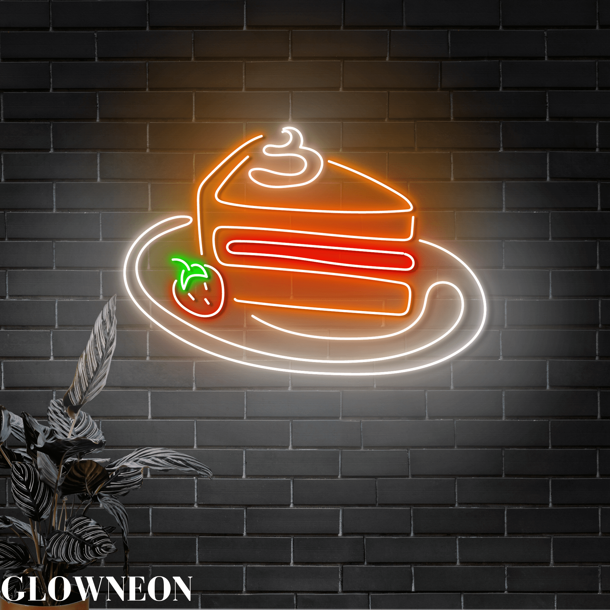 Glowneon Cake Dessert Led Sign, Cake Neon Sign, Dessert Shop Wall Art ...