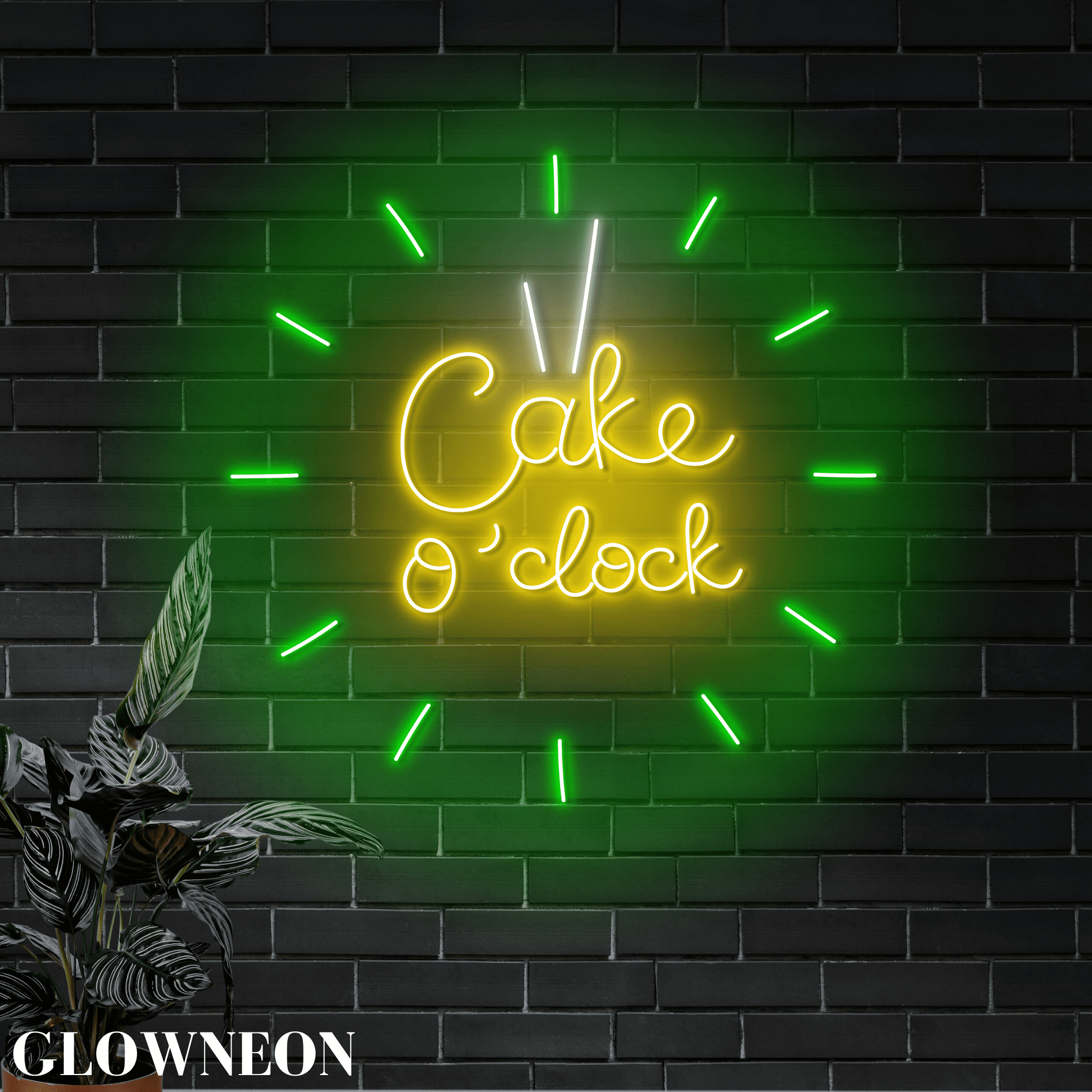 Glowneon Cake O'clock Neon Light, Clock Led Light For Cake Shop Decor ...