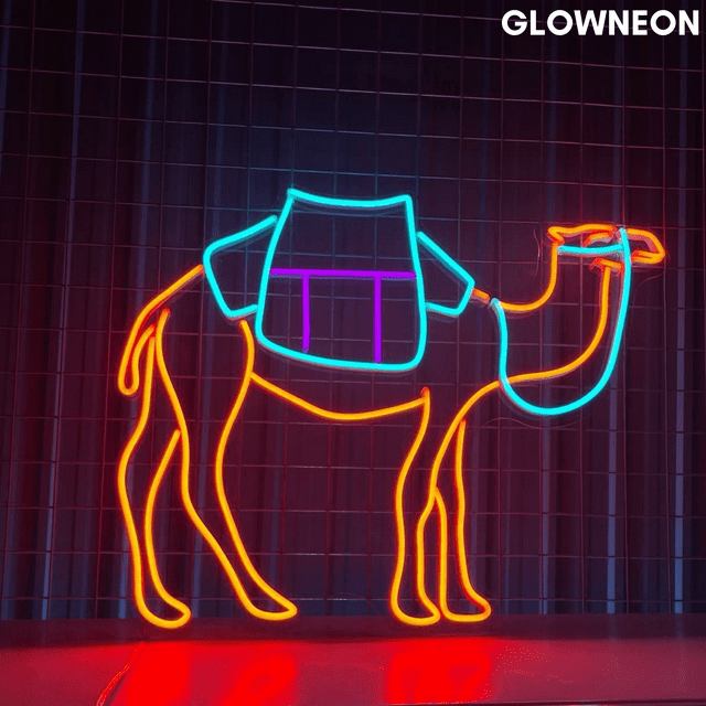 Glowneon Camel Neon Sign, Desert Camel Led Sign, Camel Lover Wall Art ...