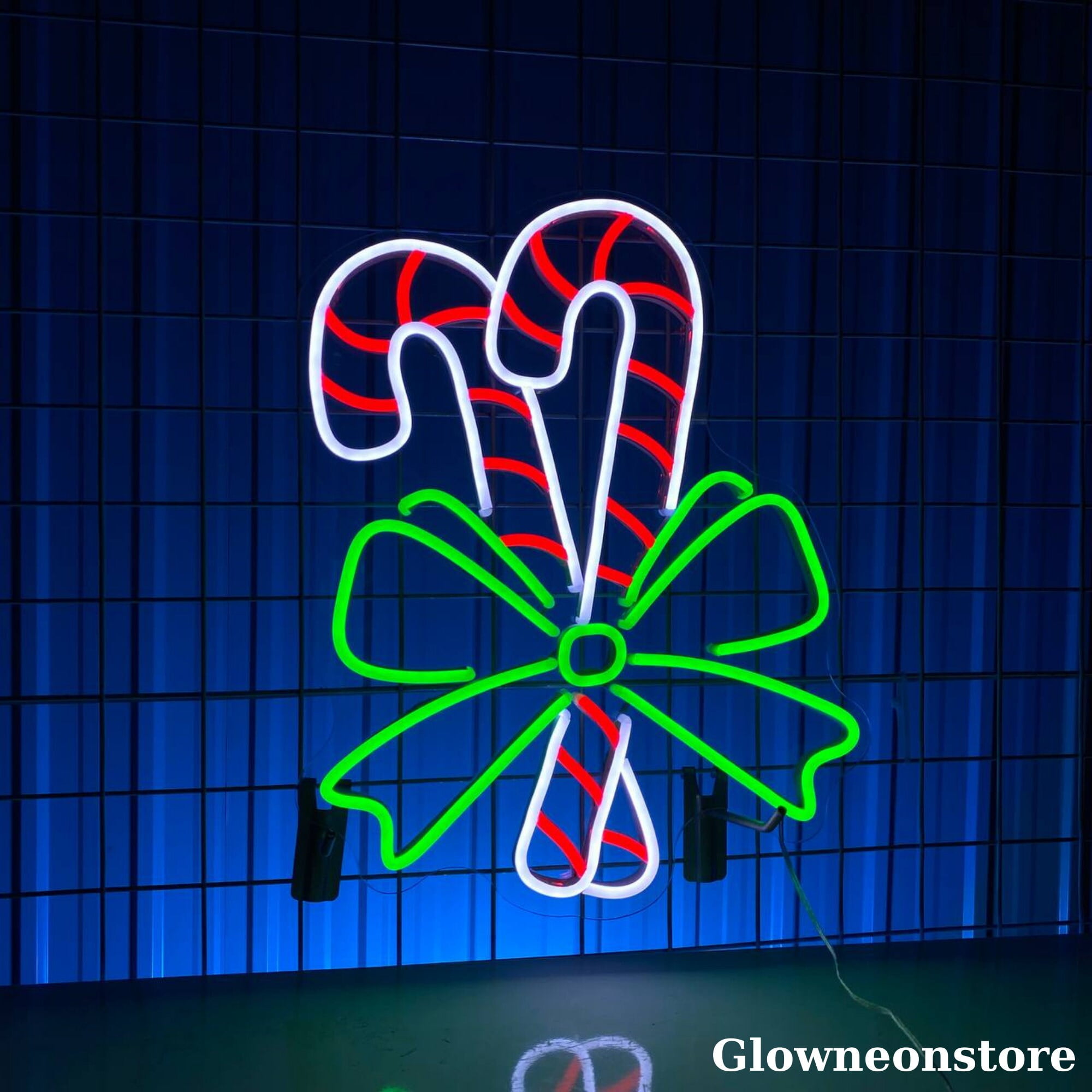 Glowneon Candy Cane Neon Sign, Candy Cane Led Light, Handmade Candy ...