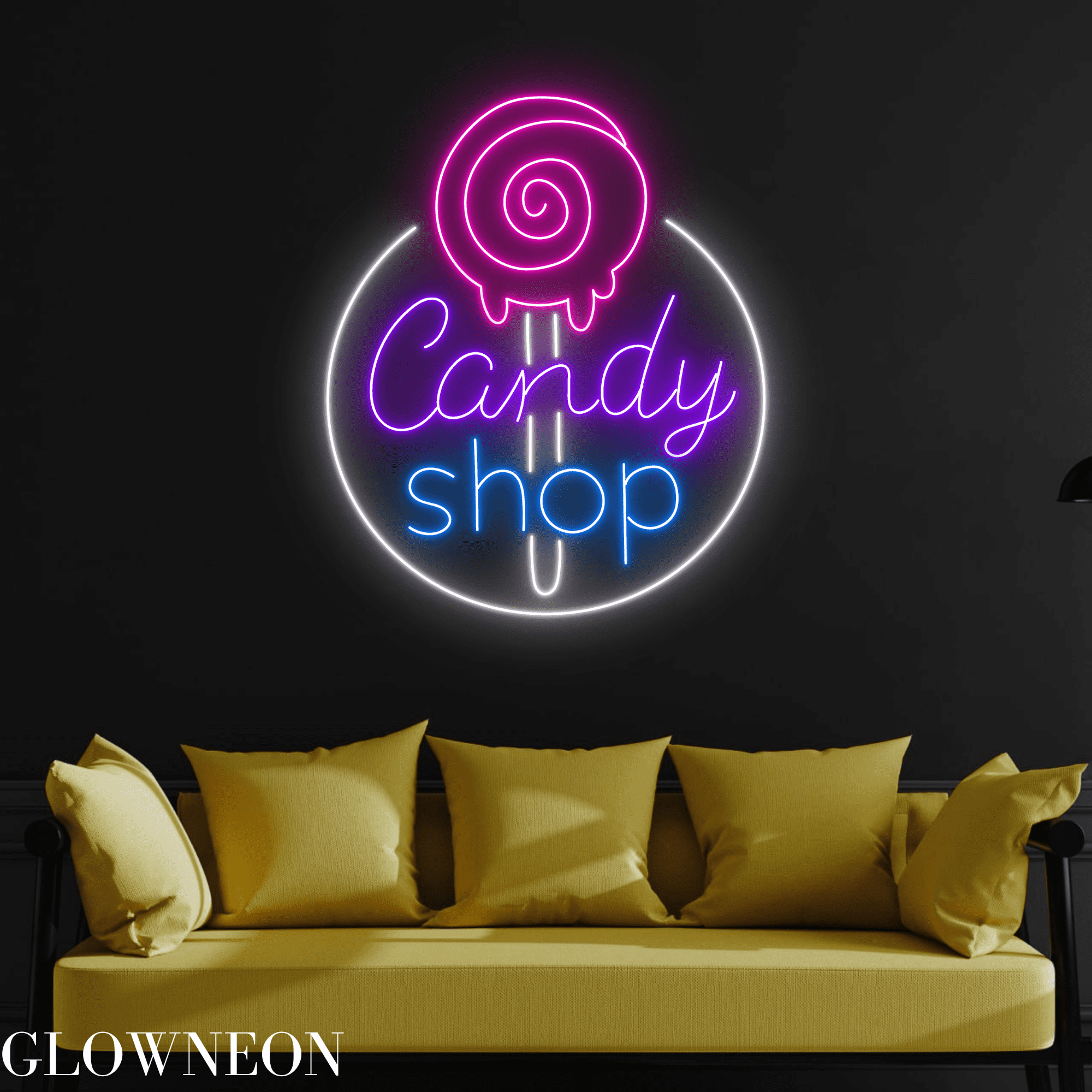 Glowneon Candy Shop Neon Sign, Candy Led Sign, Candy Store Wall Decor ...
