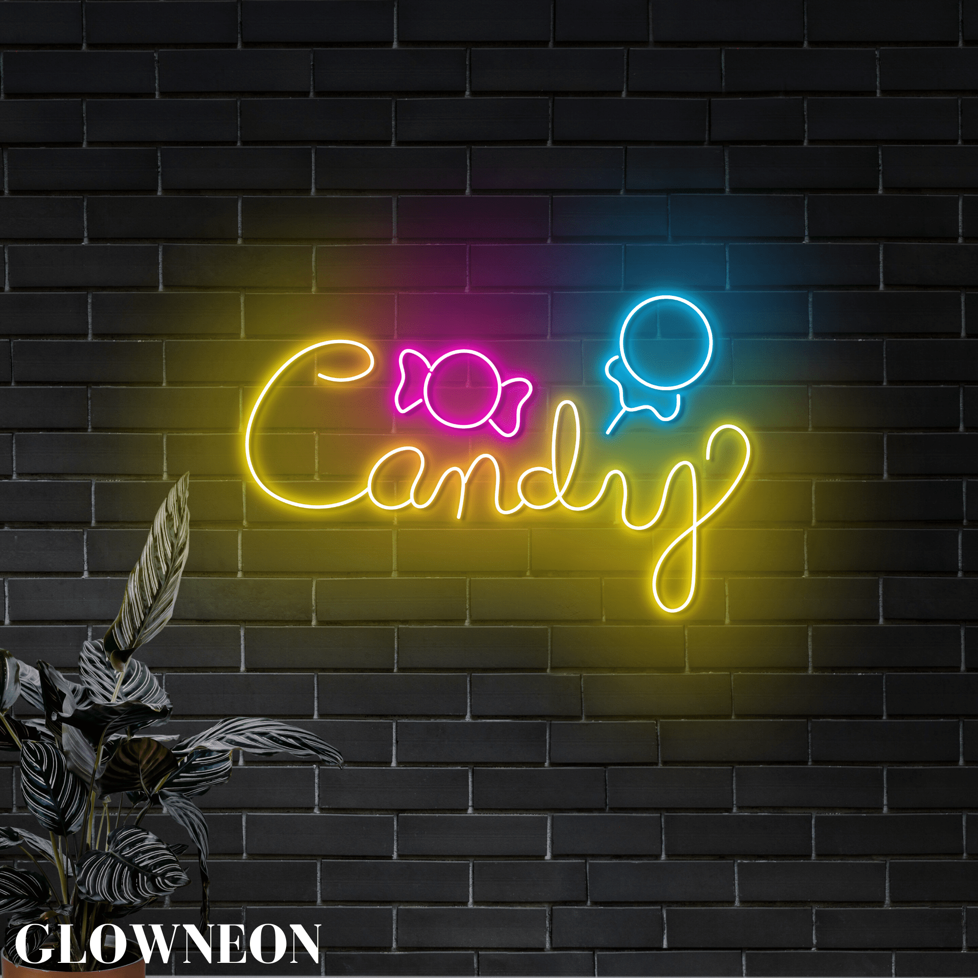 Glowneon Candy Sweet Shop Neon Wall Decor, Candy Led Sign, Candy Sign ...