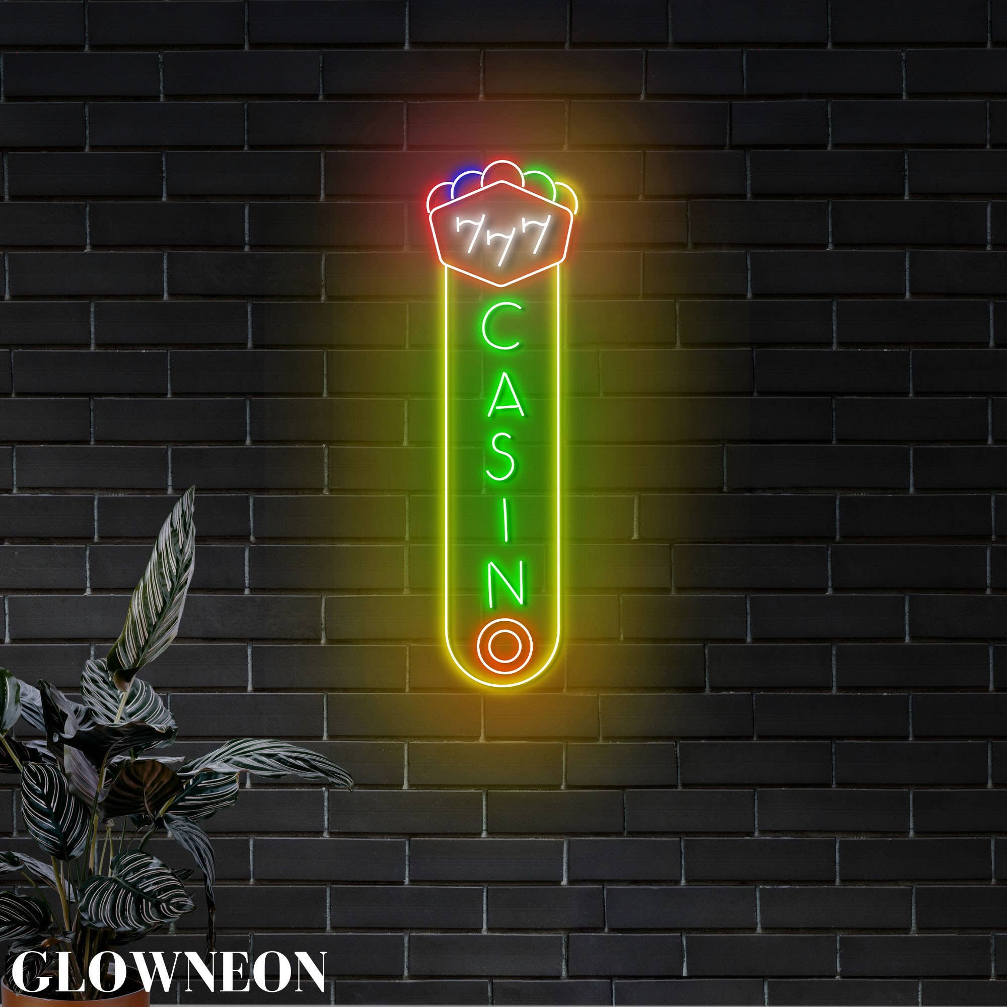 Glowneon Casino Open Neon Light Up, Casino Gambling Room Led Wall Art ...
