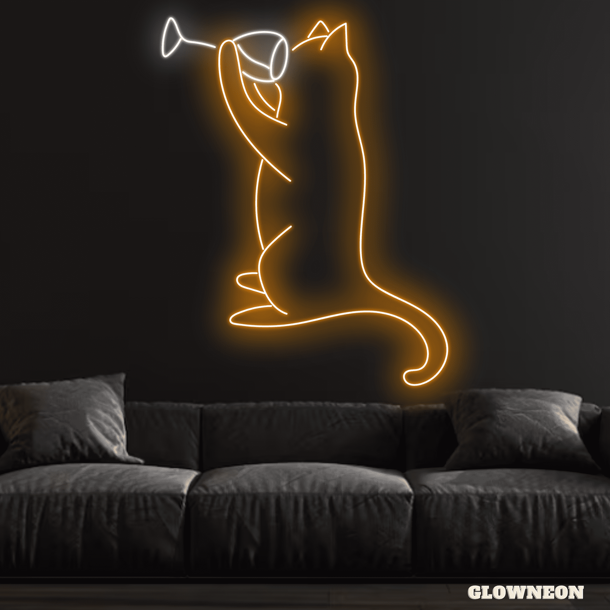 Glowneon Cat Drinking Neon Sign, Cute Cat Sign, Gift for Kids - Walmart.com
