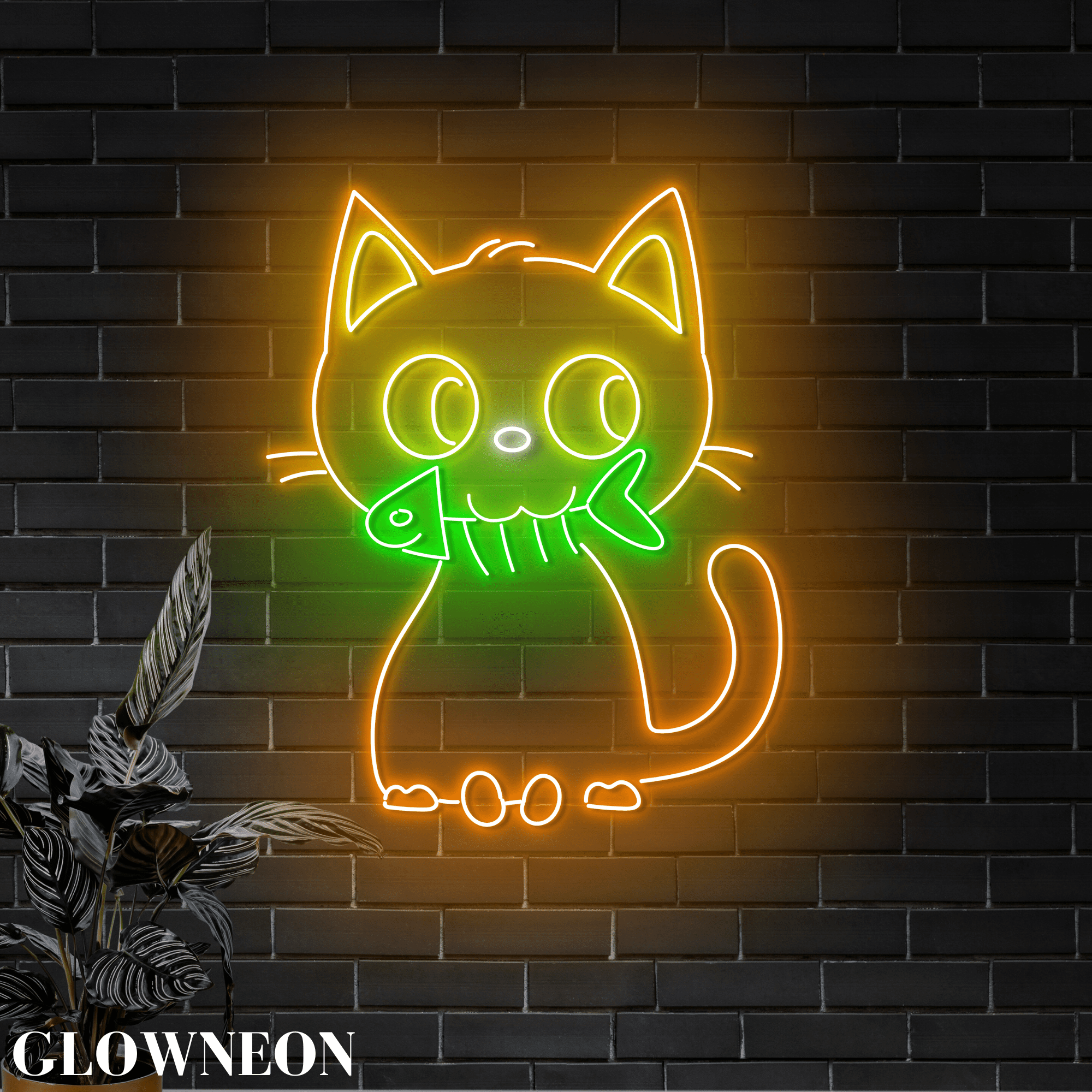 Glowneon Cat Fish Bone Neon Sign, Cat Shop Wall Art, Pet Clinic Decor ...
