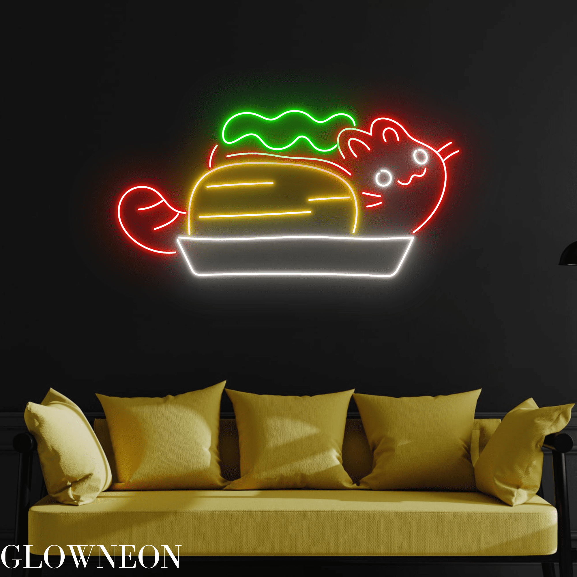 Glowneon Cat Hot Dog Neon Sign, Cat Hot Dog Led Sign, Fast Food Decor ...