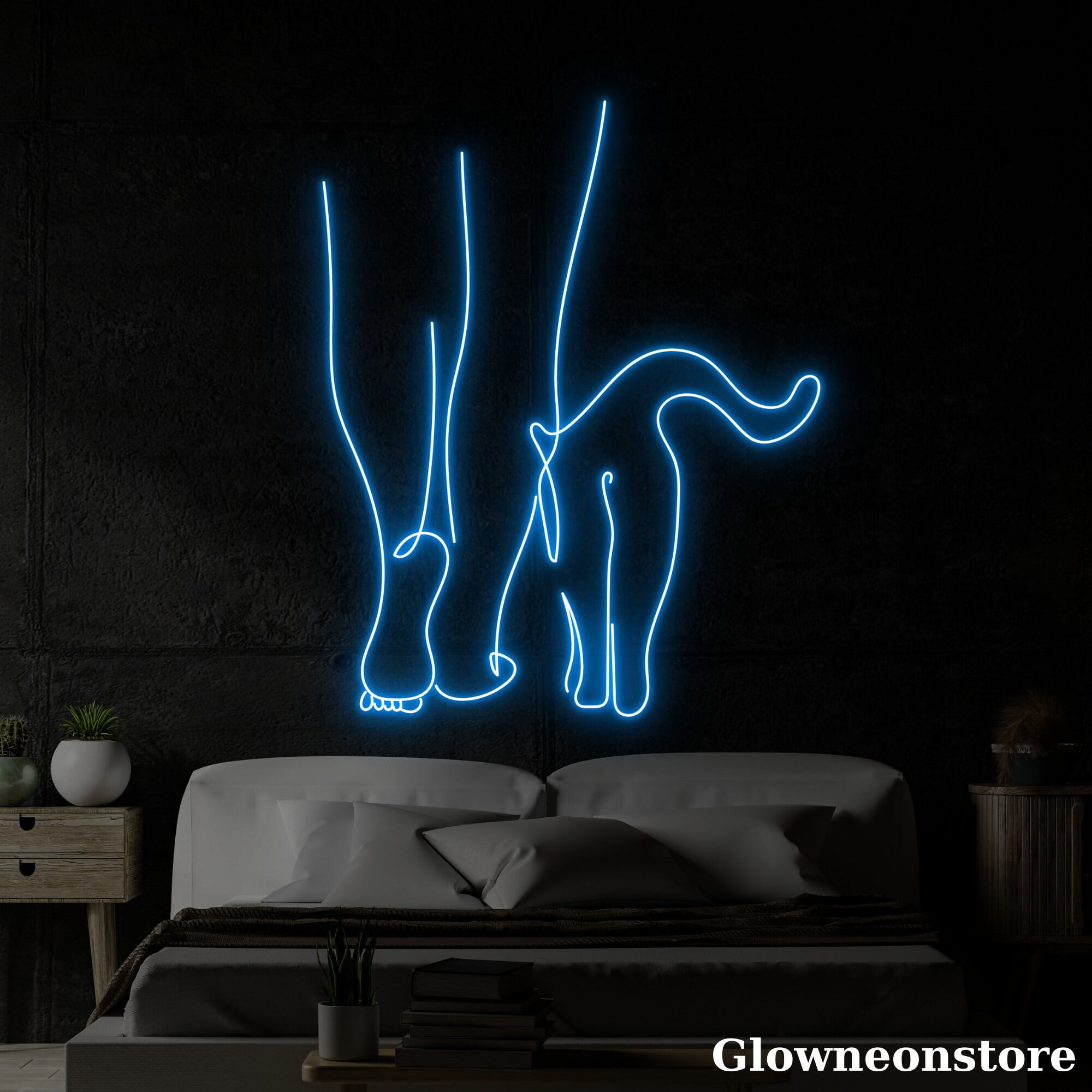 Glowneon Cat Human Feet Neon Sign, Cat Human Feet Led Light, Cat Neon ...