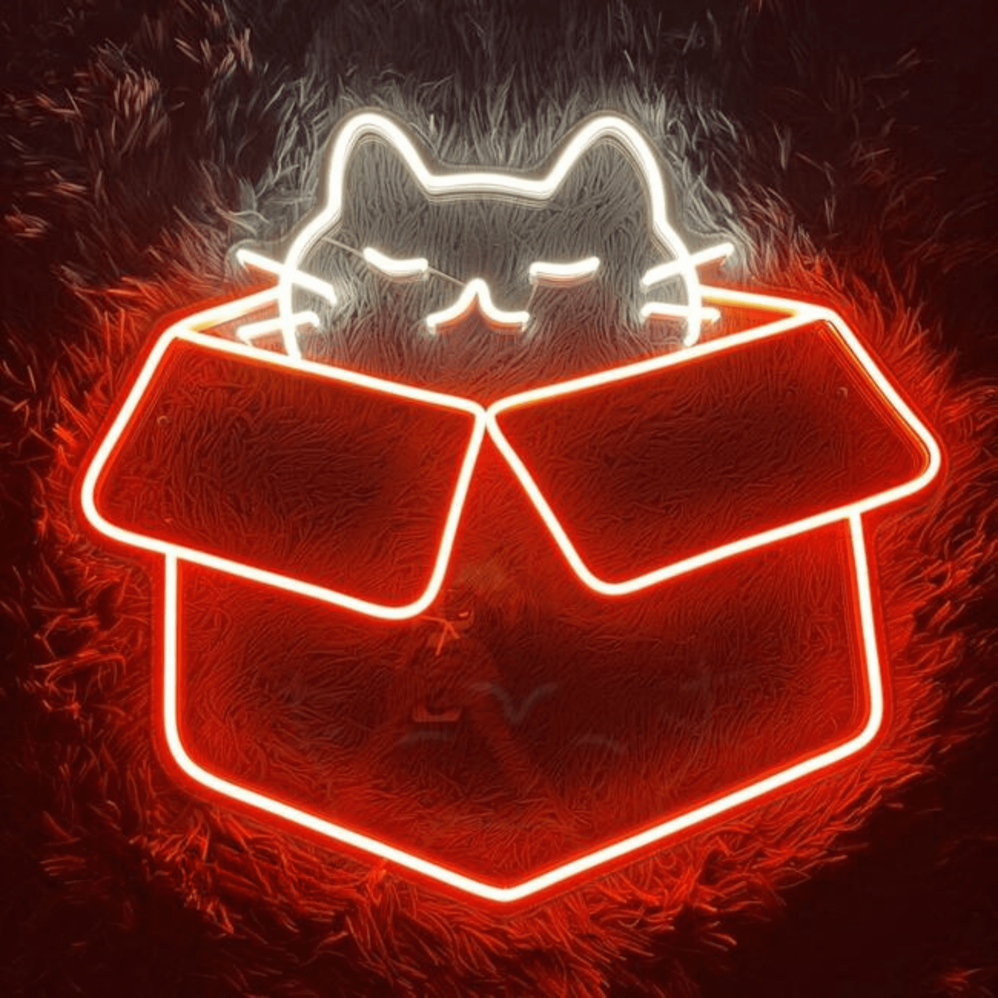 Glowneon Cat In The Box Neon Sign, Animal Wall Decor - Walmart.com
