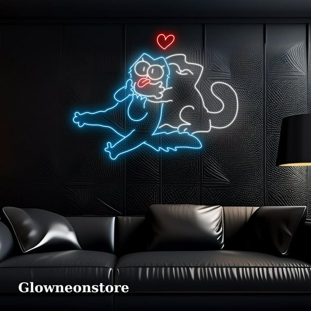Glowneon Cat Love Neon Sign, Couple Cat Love Led Light, Cat Led Sign ...
