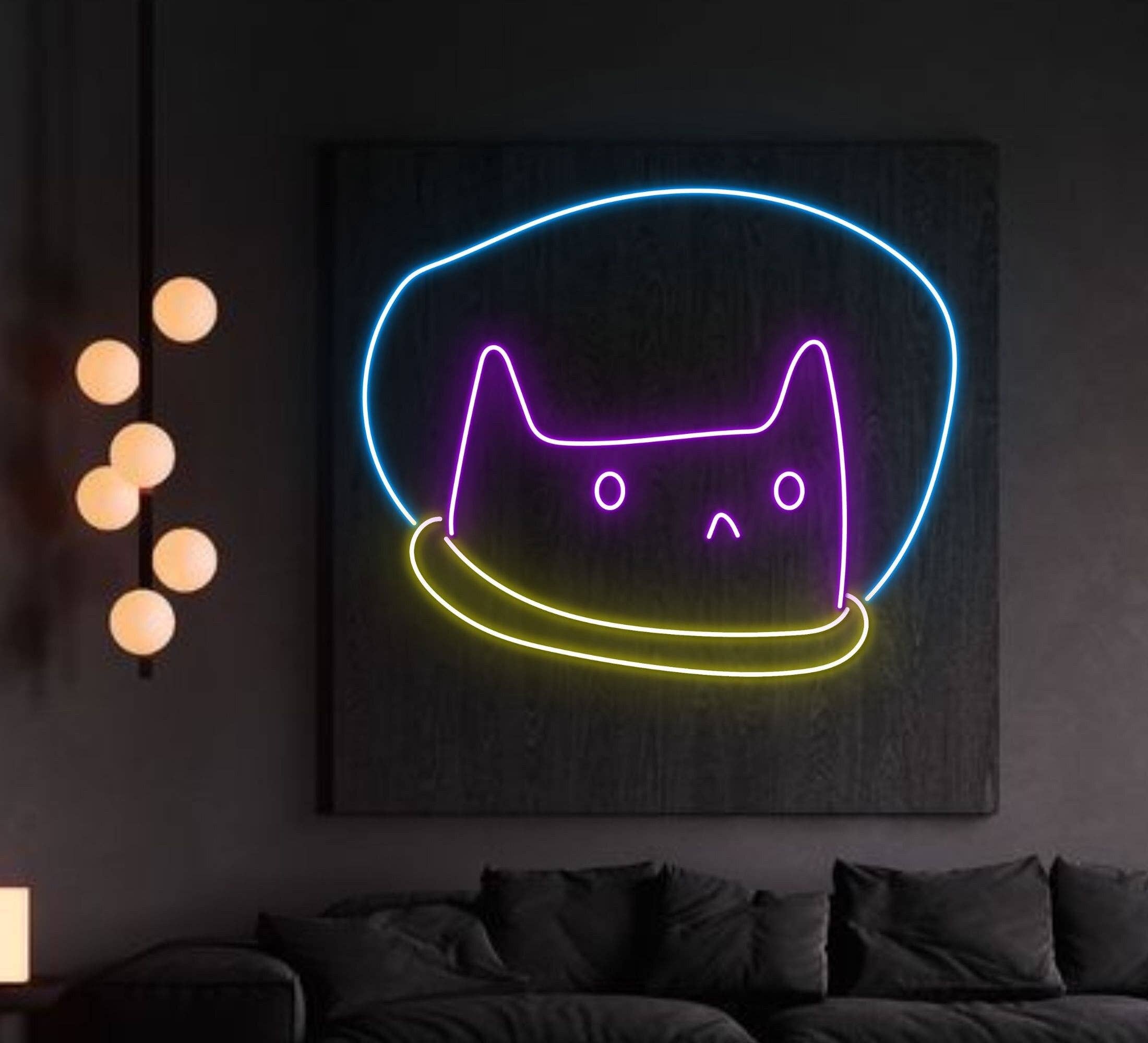 Glowneon Cat Space Boi Neon Sign, Animal Decor for Kid Nursery Room ...