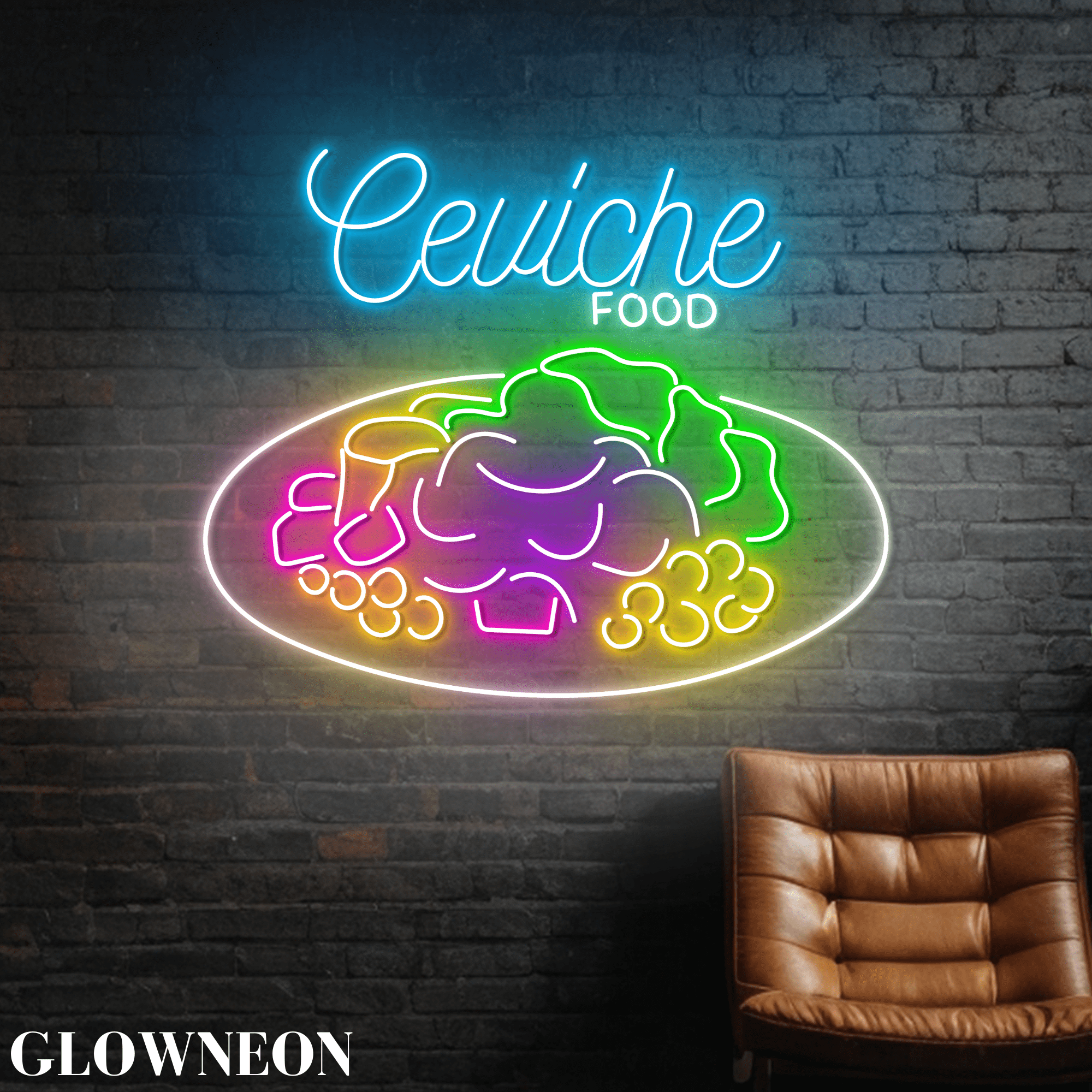 Glowneon Ceviche Led Sign, Ceviche Mexican Restaurant Neon Wall Decor ...
