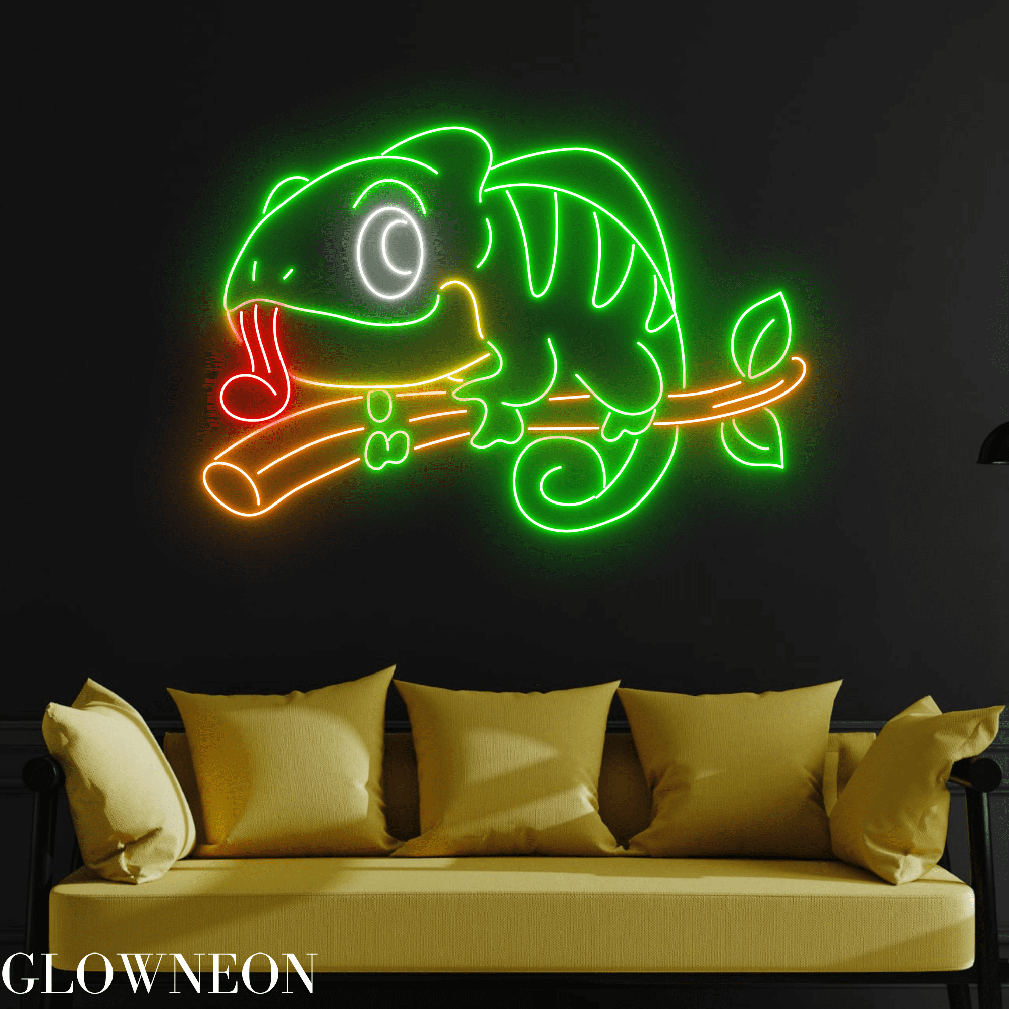 Glowneon Chameleon Led Sign, Chameleon Neon Sign, Lizard Gecko Light ...