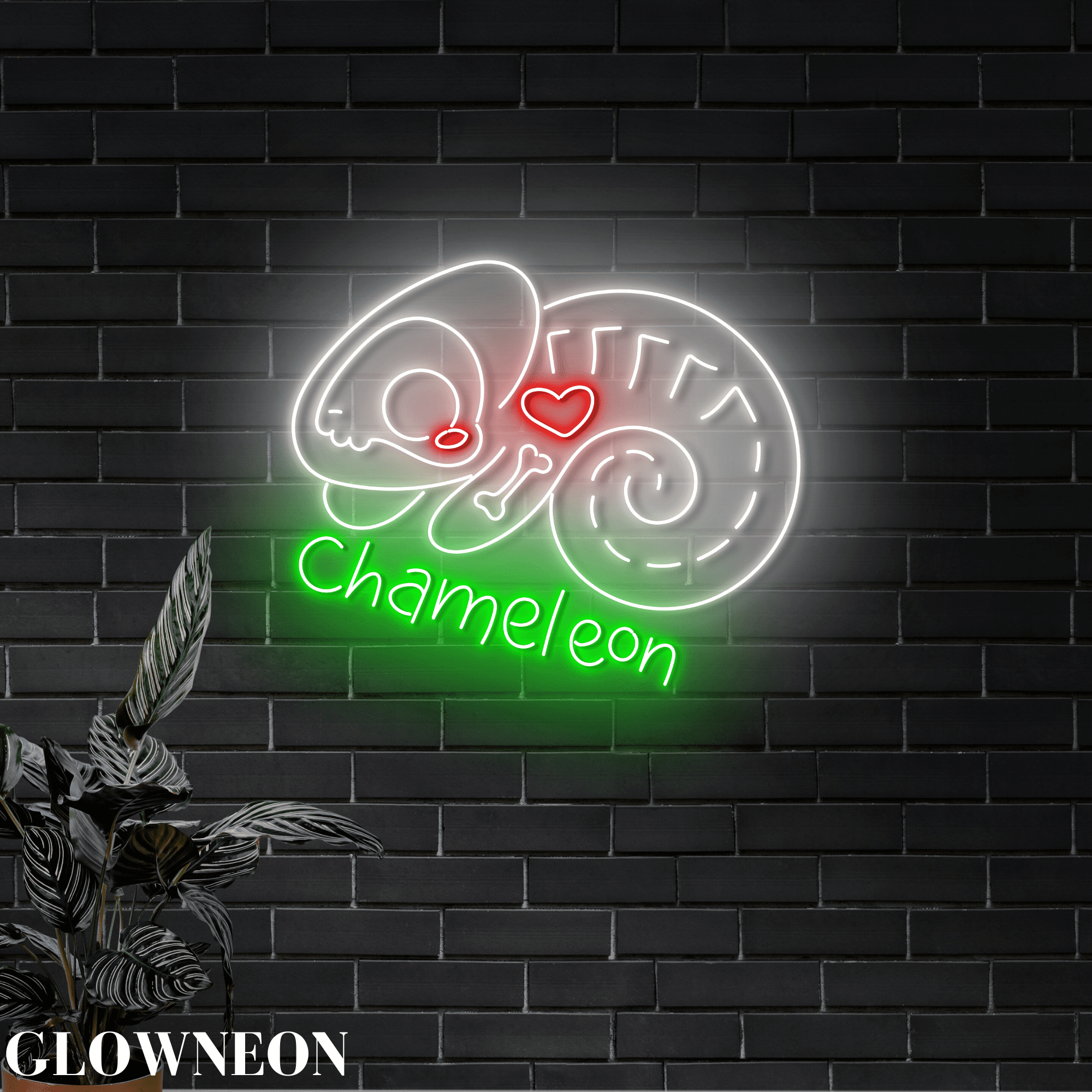 Glowneon Chameleon Neon Sign, Chameleon Animals Day Of The Dead Decor ...