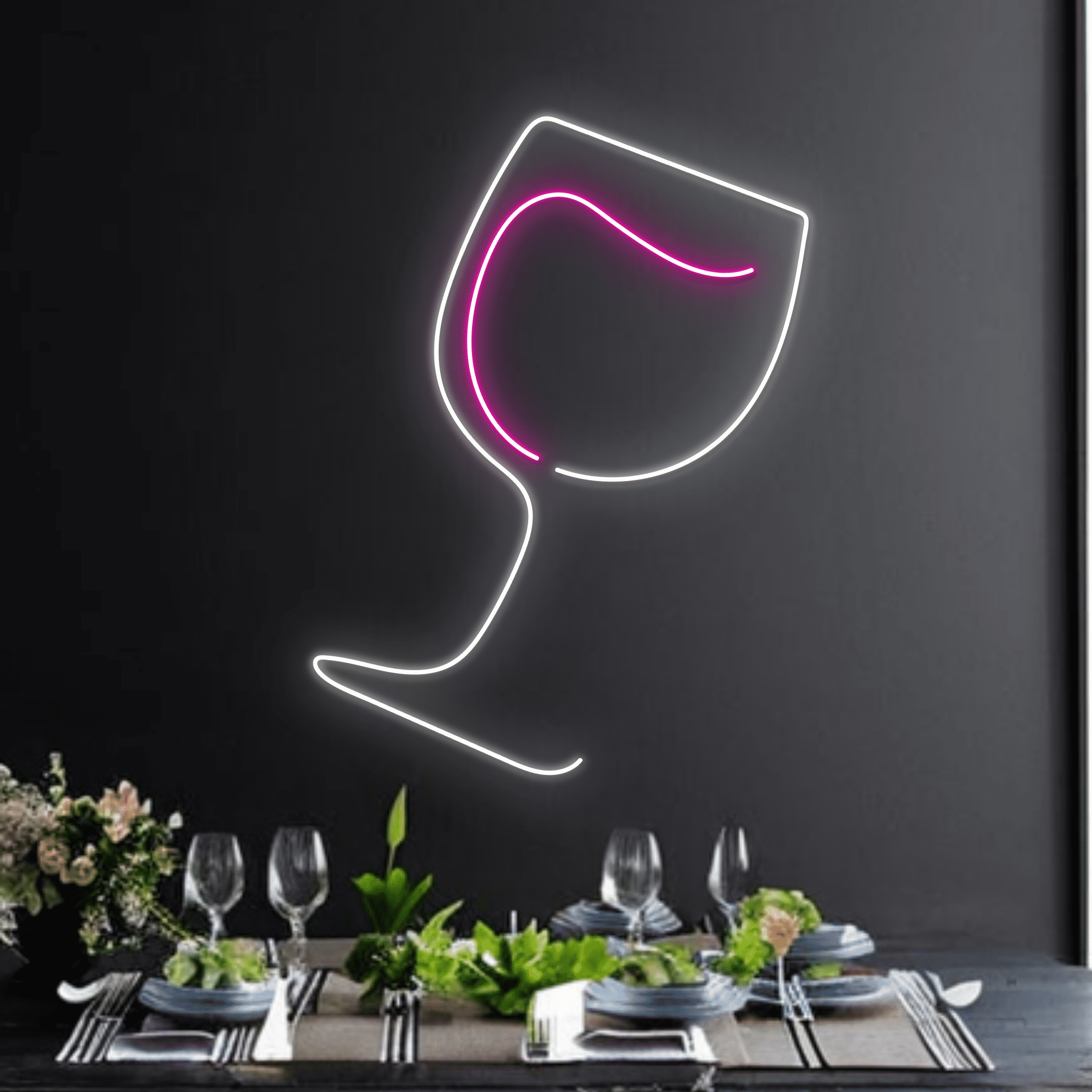 Glowneon Champagne Glass Neon Signs, Bar Pub Decor - Walmart.com
