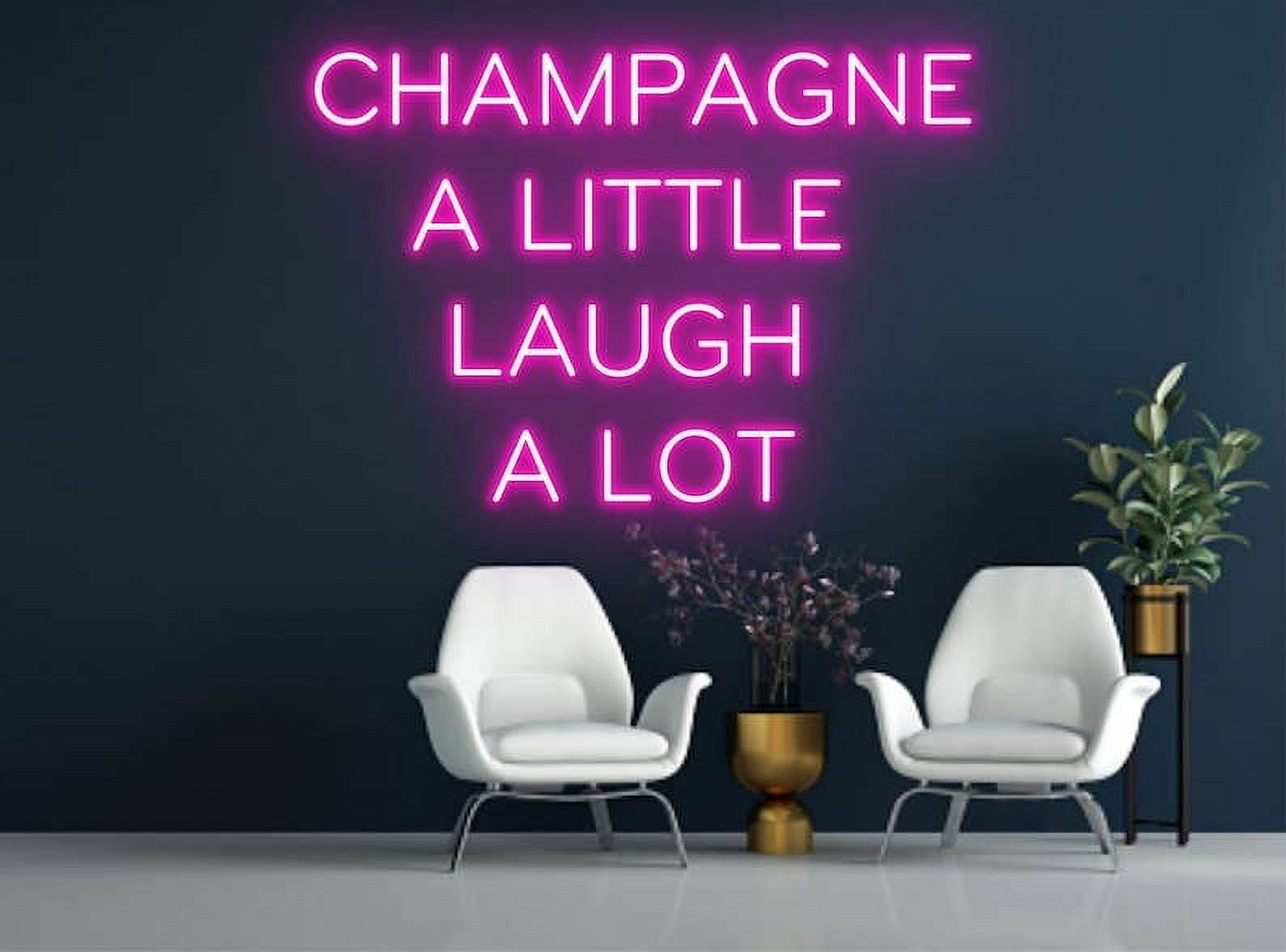 Glowneon Champagne Quote Bar LED Light, Neon Sign Decor Bar - Walmart.com
