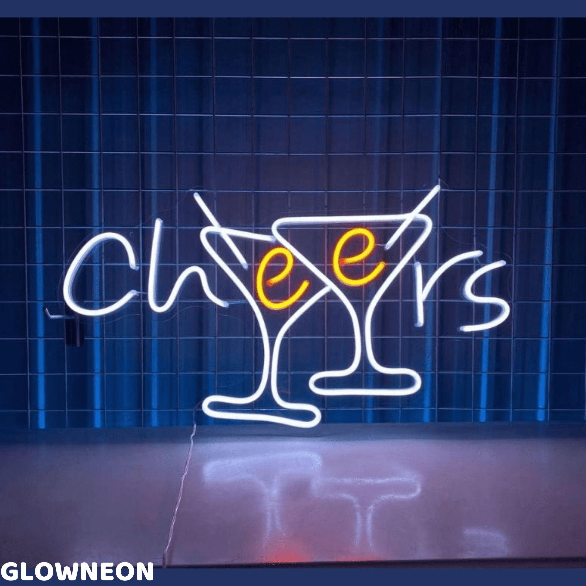 Glowneon Cheer Neon Sign, Wine Cheering Led Sign, Bar Pub Wall Decor ...