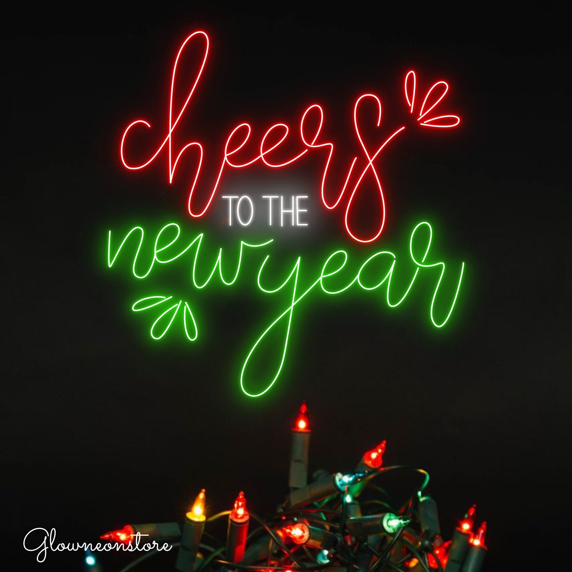 Glowneon Cheers To The New Year Neon Sign, Cheers To The New Year Led ...