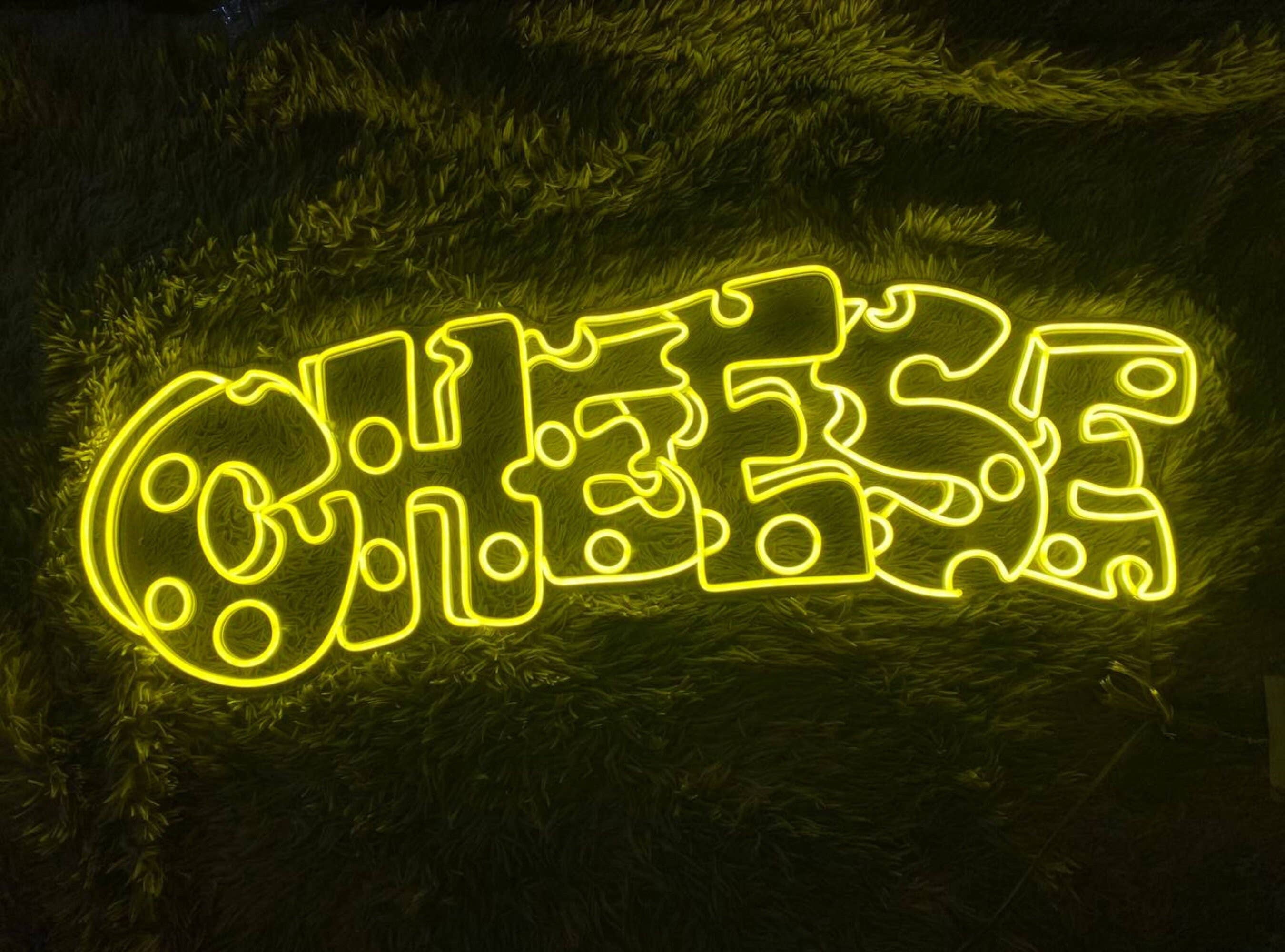 Glowneon Cheese 3D Typography Line Art Neon Sign - Walmart.com