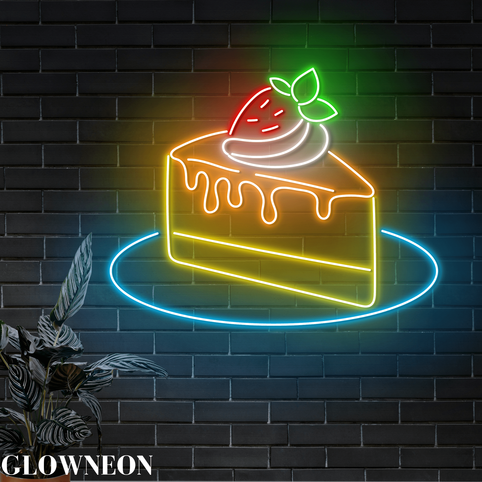 Glowneon Cheesecake Neon Sign, Strawberry Cheesecake Bakery Led Sign ...